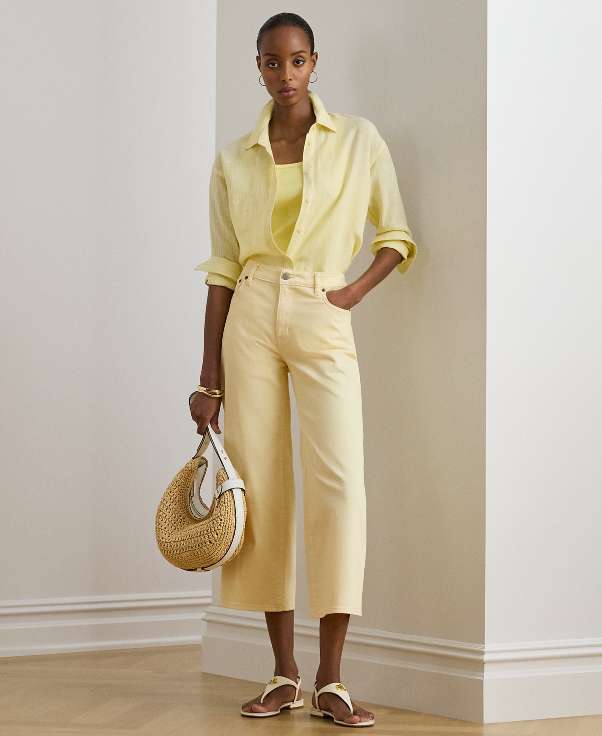 Click here for Lauren Ralph Lauren Petite High-Rise Wide-Leg Crop... prices