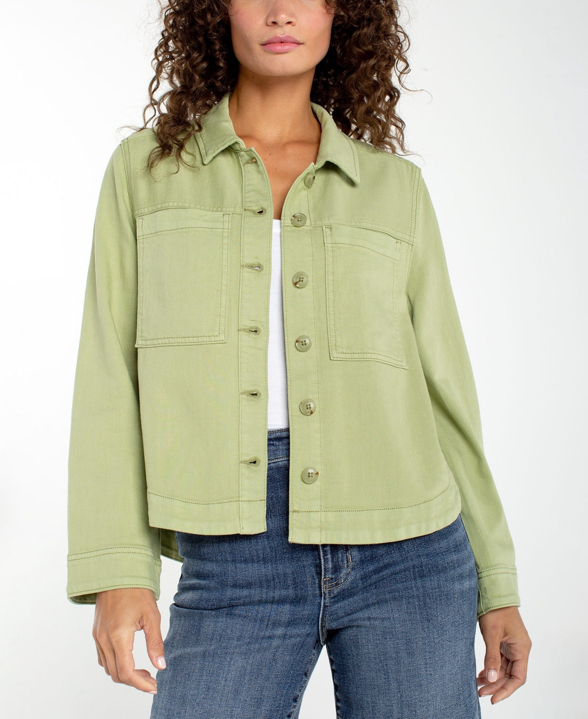 Click here for Liverpool Los Angeles Womens High-Low Denim Shacke... prices