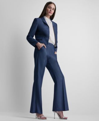 Click here for Dkny Petite Dressy Denim Notch Collar Cropped Jack... prices