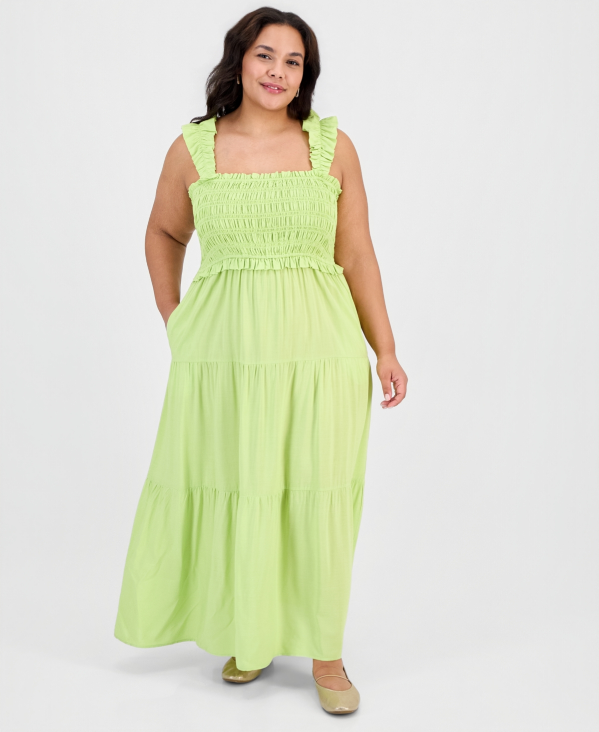 Click here for Full Circle Trends Plus Size Smocked Bodice Sleeve... prices
