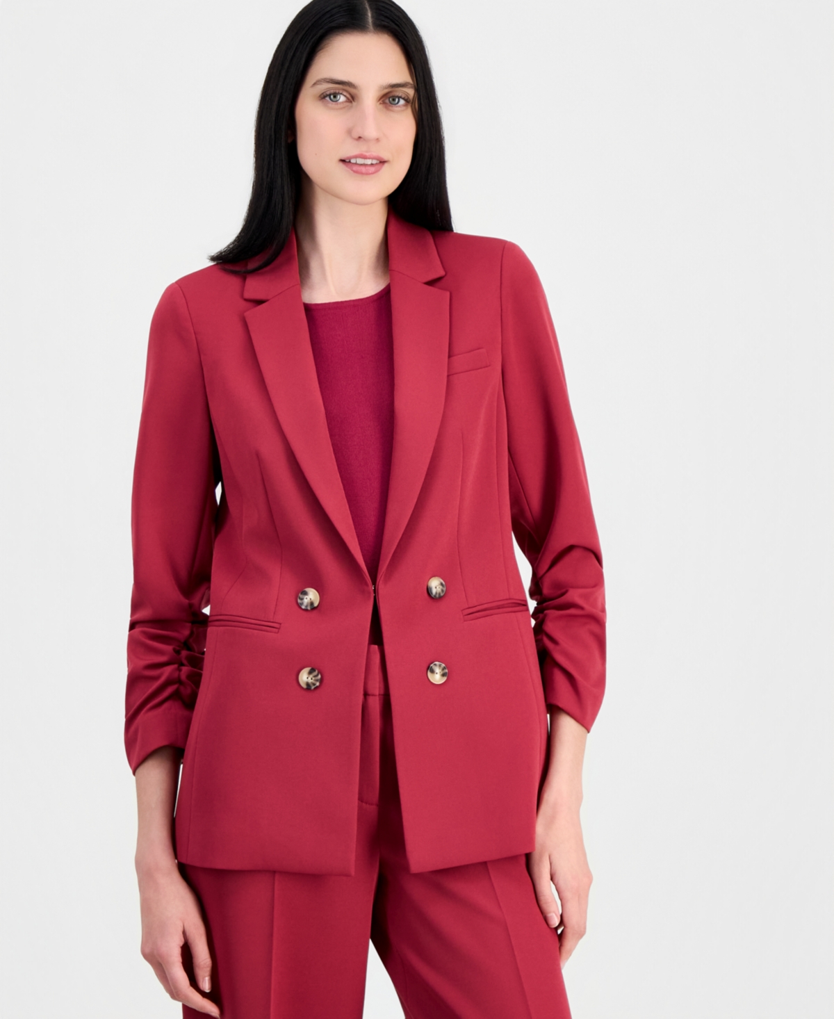 Click here for Tahari Asl Womens Faux Double-Breasted Jacket - Be... prices
