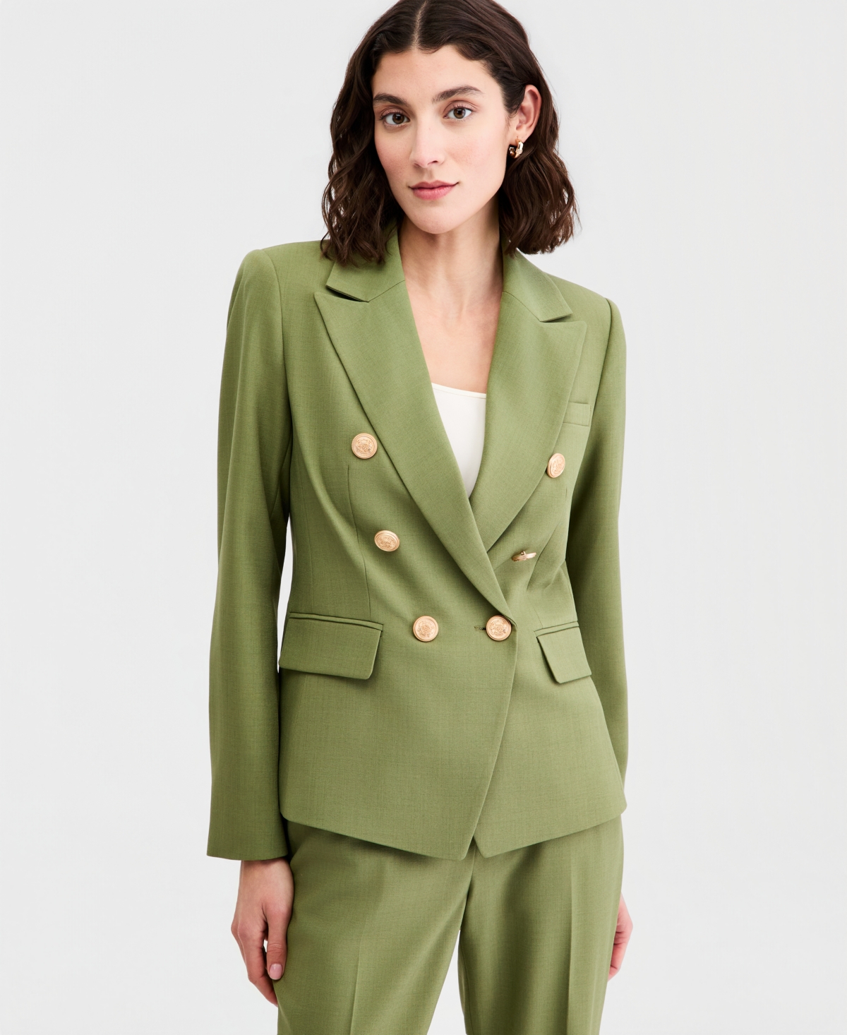 Click here for Tahari Asl Womens Double-Breasted Blazer - Agave prices