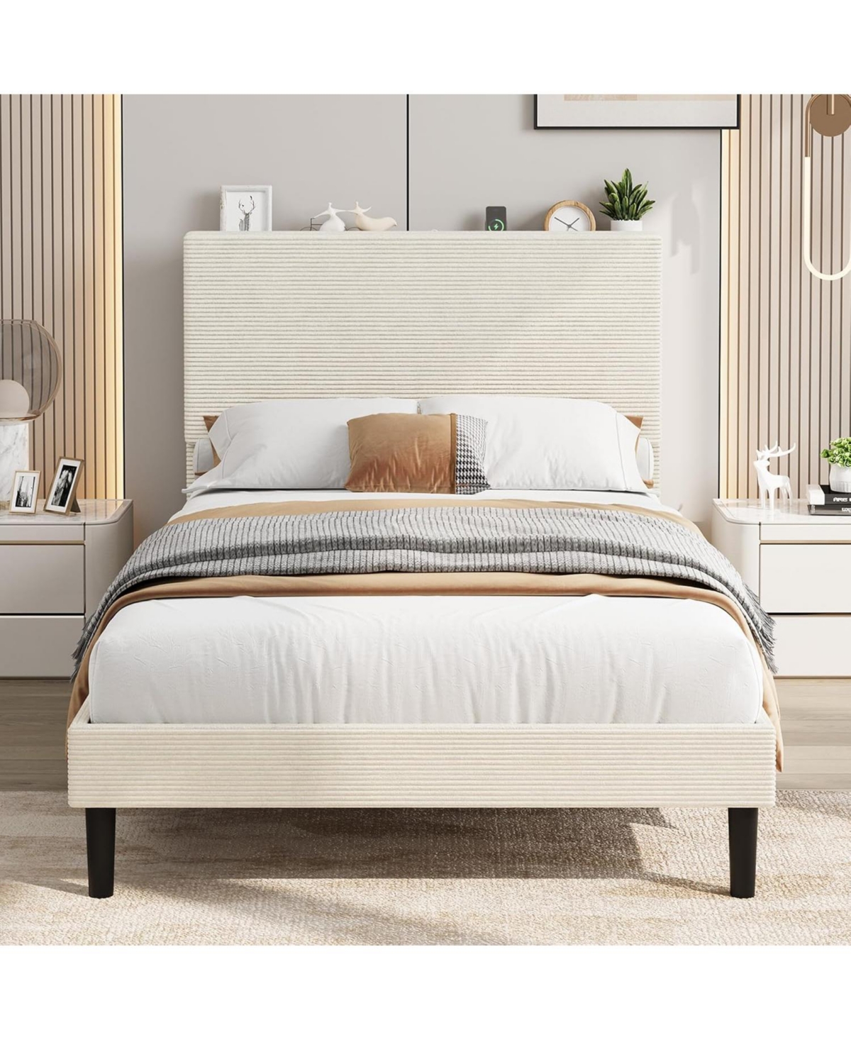 Click here for gaomon Bed Frame with Usb Charging Station  Cordur... prices