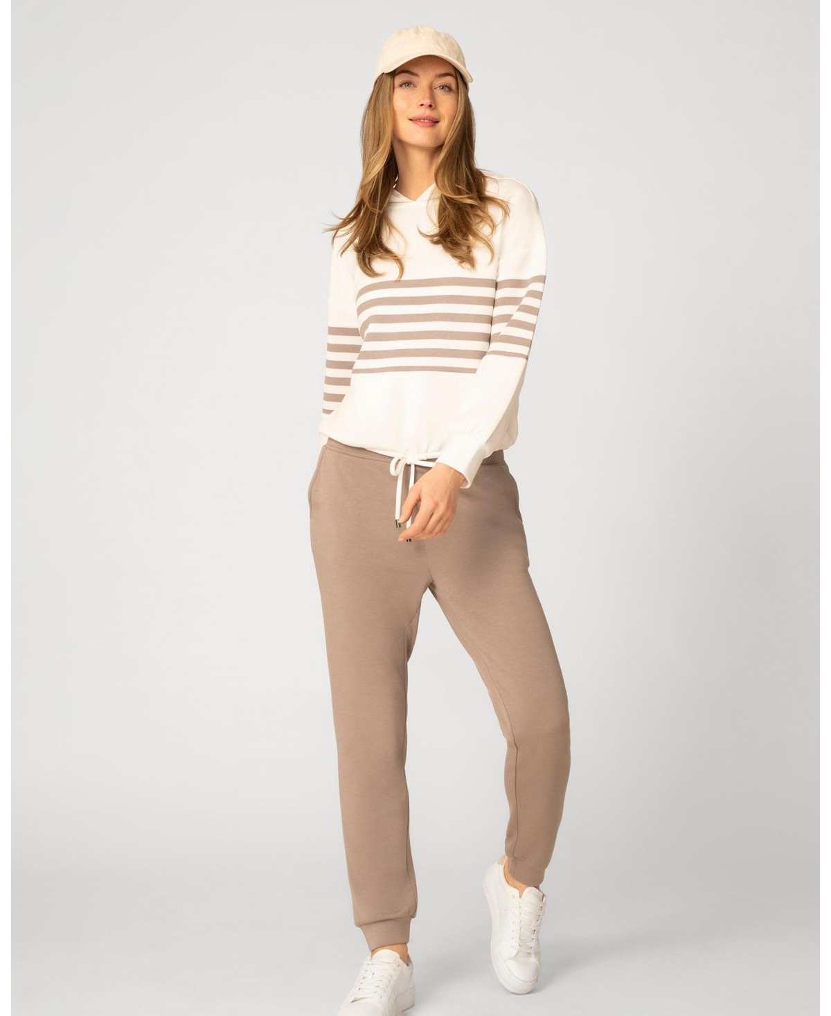 Click here for Cable & Gauge Womens Stripe Hoodie Set - Driftwood... prices