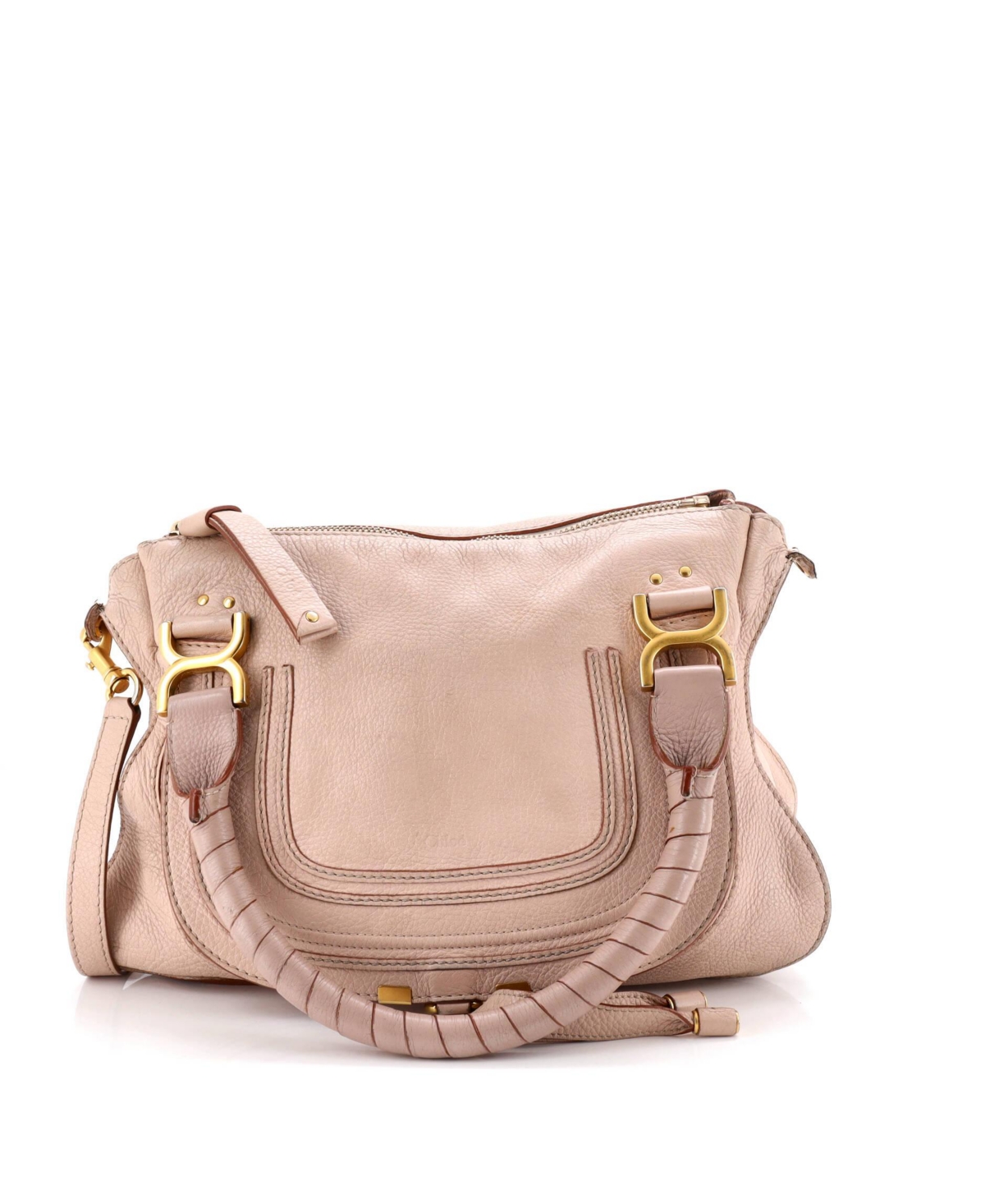 Click here for Pre-Owned Chloe Medium Marcie Satchel Leather - Na... prices