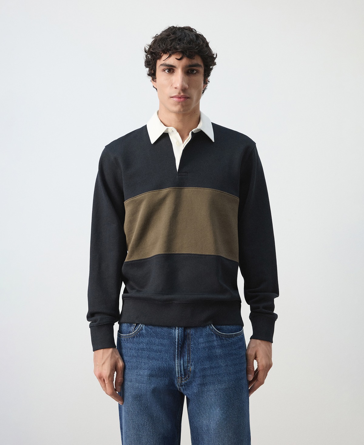 Click here for Mango Mens Cotton Polo Sweatshirt - Navy prices