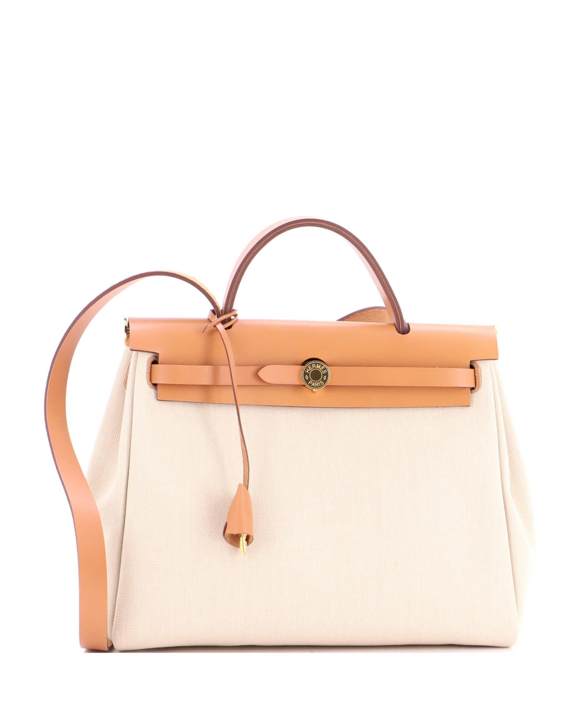 Click here for Pre-Owned HERMES 31 Herbag Zip Leather and Toile -... prices