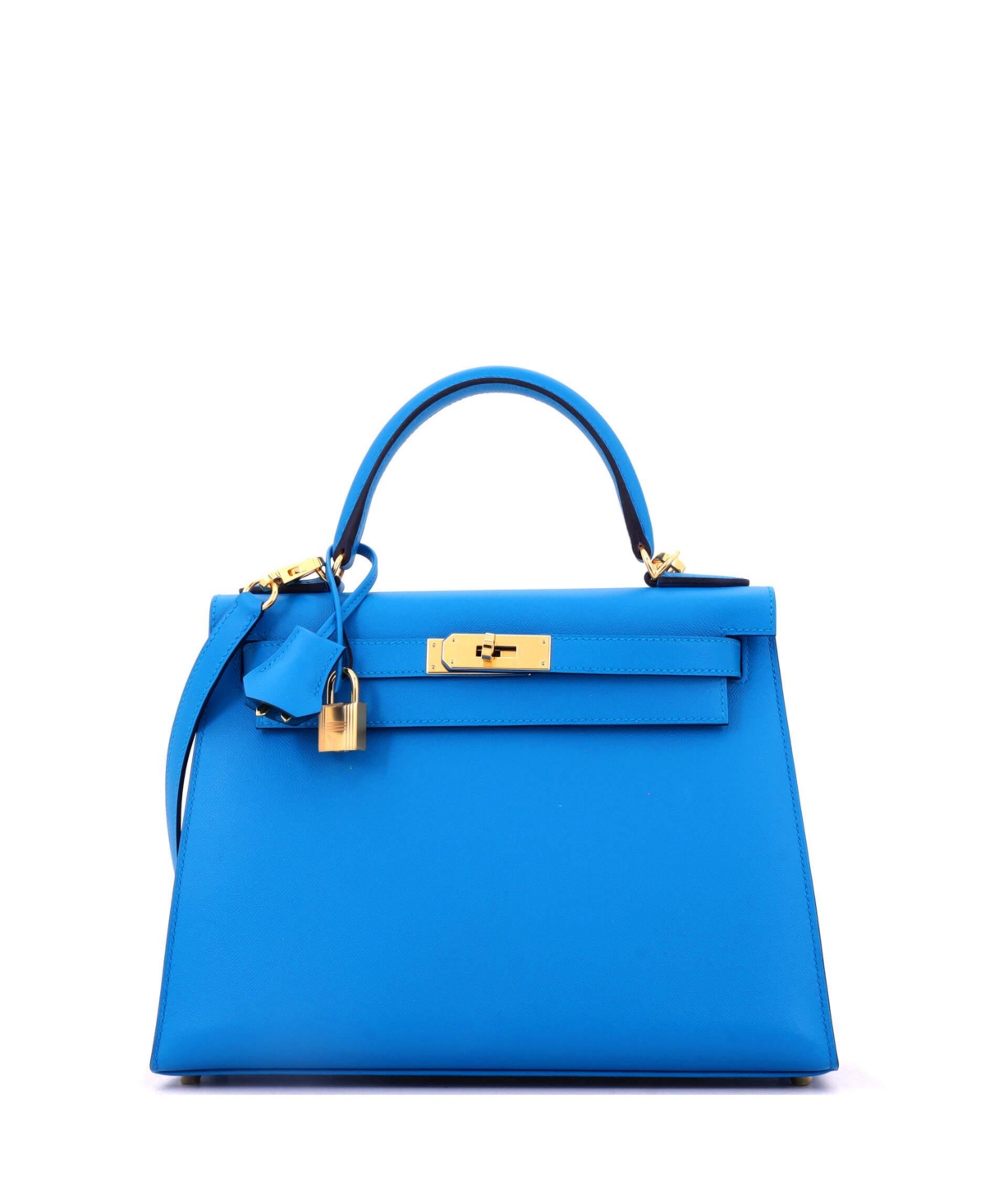 Click here for Pre-Owned HERMES Kelly 28 Handbag Blue Madame with... prices