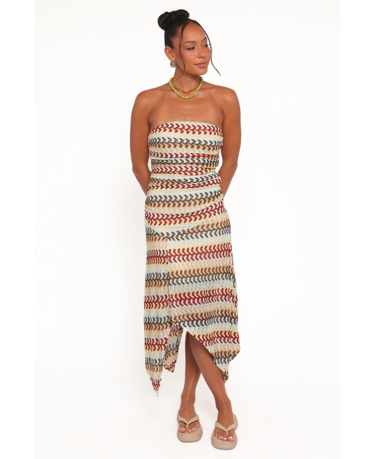 Click here for Petal and Pup Womens Navia Midi Dress - Multi stri... prices