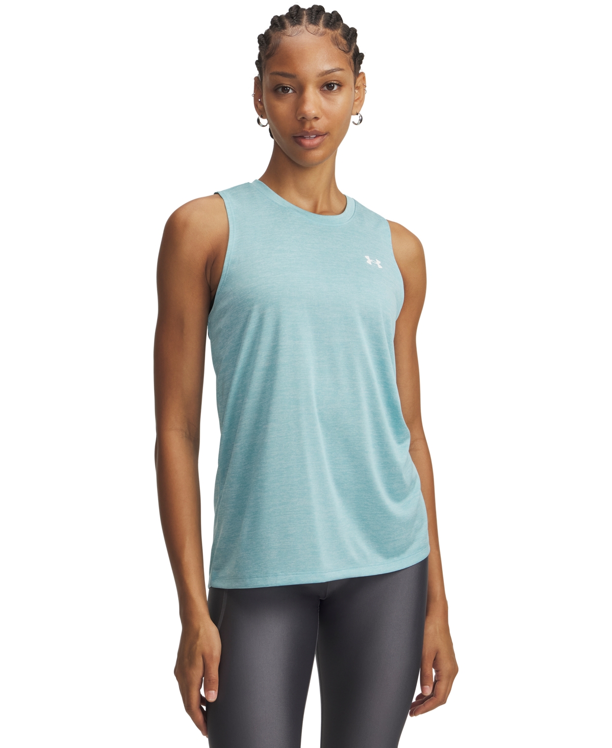 Click here for Under Armour Womens Tech Twist Tank - Blue Haze/Wh... prices