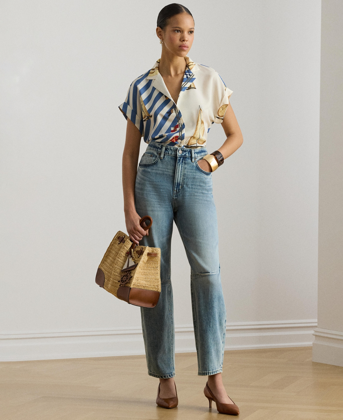 Click here for Lauren Ralph Lauren Womens High-Rise Barrel Jeans... prices