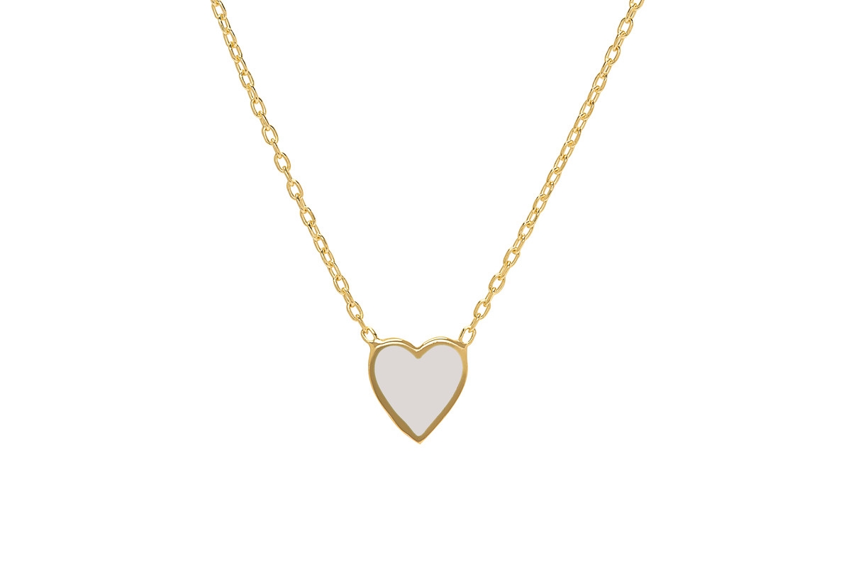 Click here for Lily Nily Girls White Enamel Heart Necklace in 14K... prices