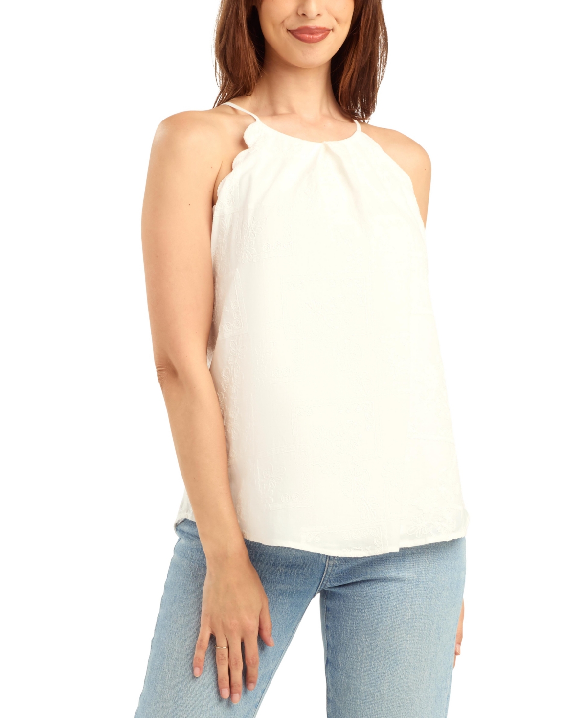 Click here for Bcx Womens Patchwork Embroidery Halter Neck Top -... prices