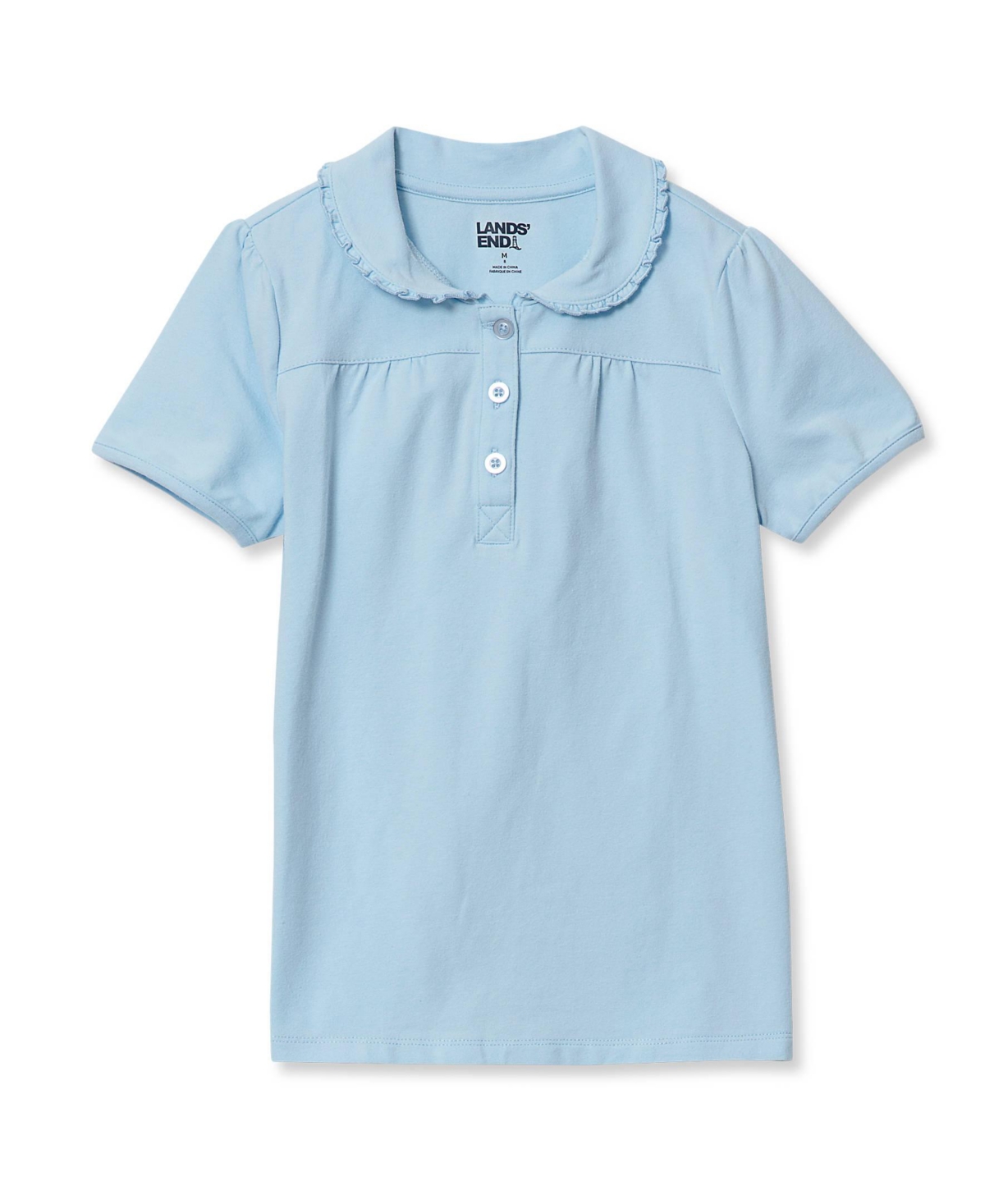 Click here for Lands End Girls Frill Collar Tee - Nantucket blue prices