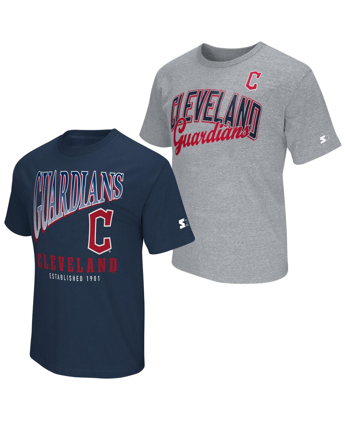 Click here for Starter Mens 2-Pack Navy/Heather Gray Cleveland Gu... prices