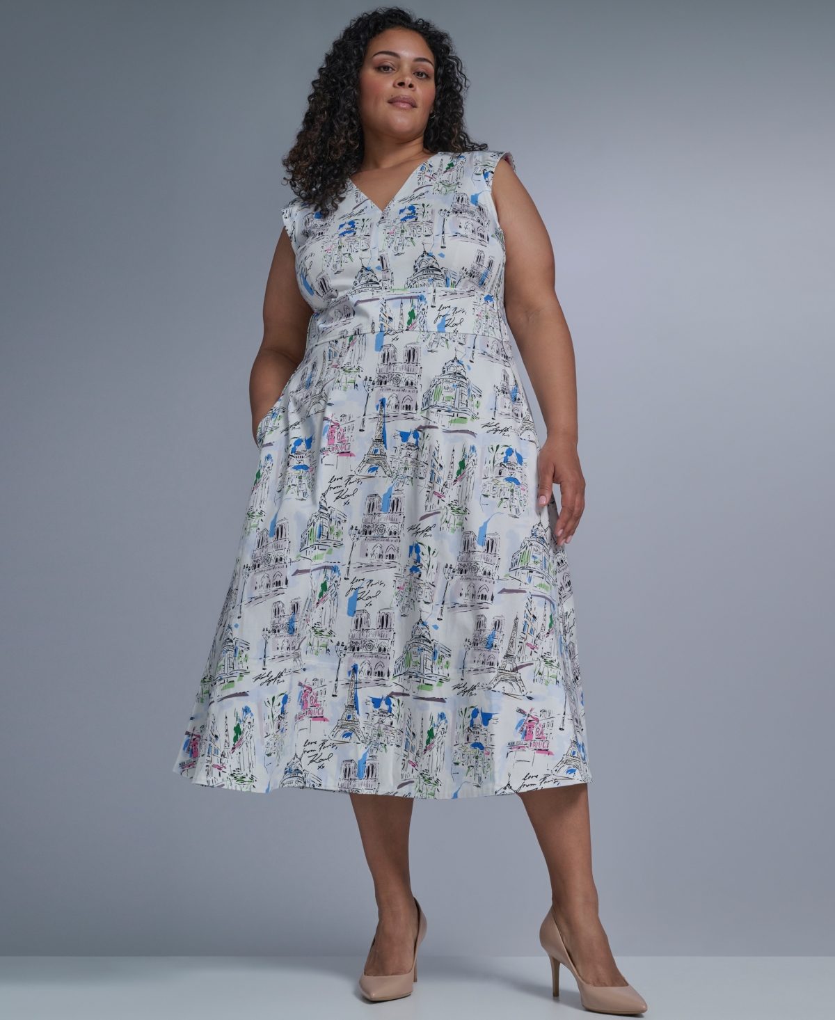 Click here for Karl Lagerfeld Paris Plus Size Sleeveless V-Neck M... prices