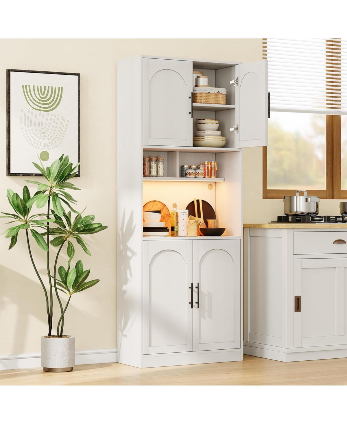 Click here for gaomon Tall Pantry Cabinet with Countertop  Kitche... prices