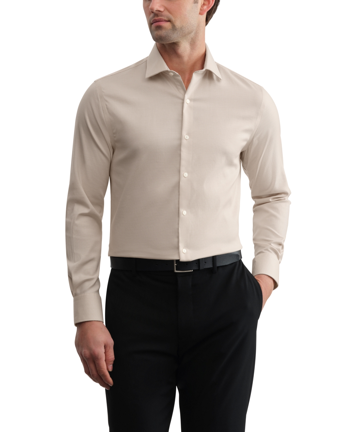 Click here for Tommy Hilfiger Mens Slim-Fit Dress Shirt - Khaki prices