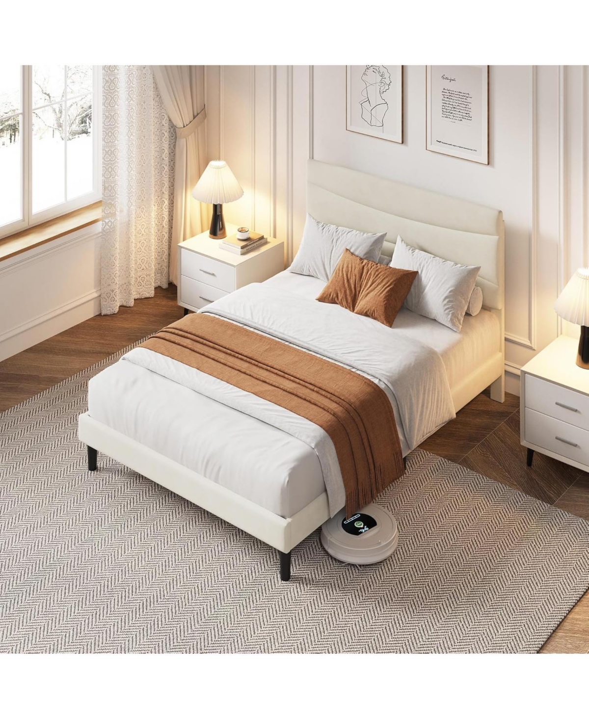 Click here for gaomon Full Size Bed Frame with Headboard  Upholst... prices