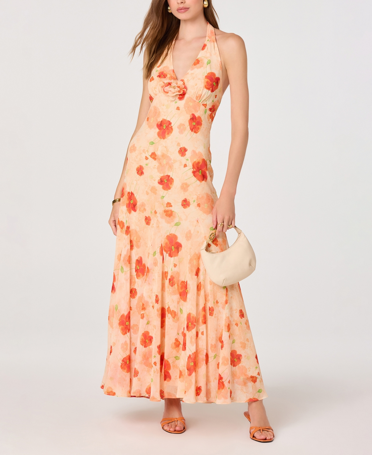 Click here for Astr the Label Womens Yasmeen Halter Neck Printed... prices