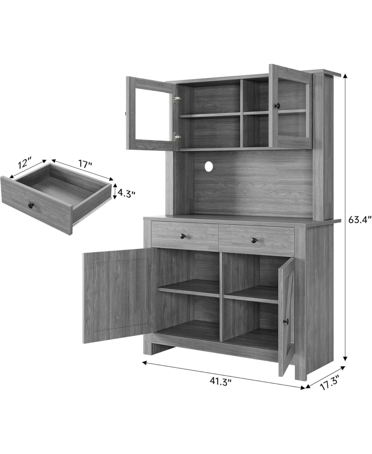 Click here for gaomon Kitchen Pantry Cabinet with Microwave Stand... prices