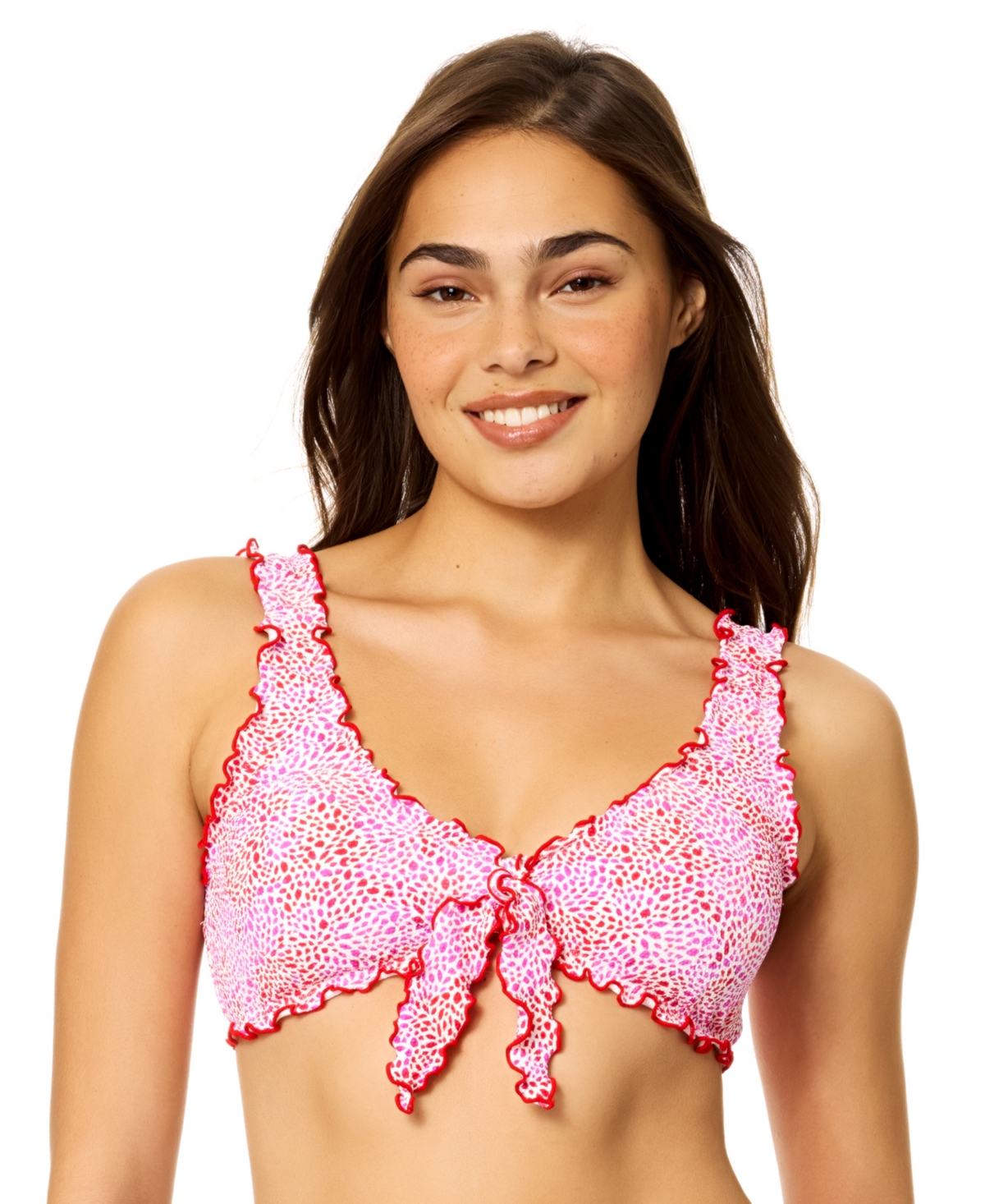 Click here for Raisins Womens Eli Printed Swim Bikini Top - Red prices