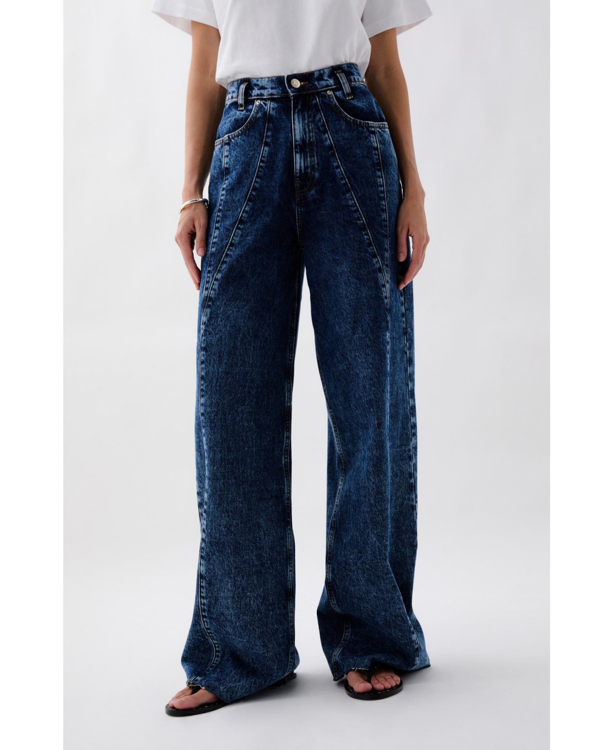 Click here for Scalpers Womens New Curvy Denim Pant - Blue prices
