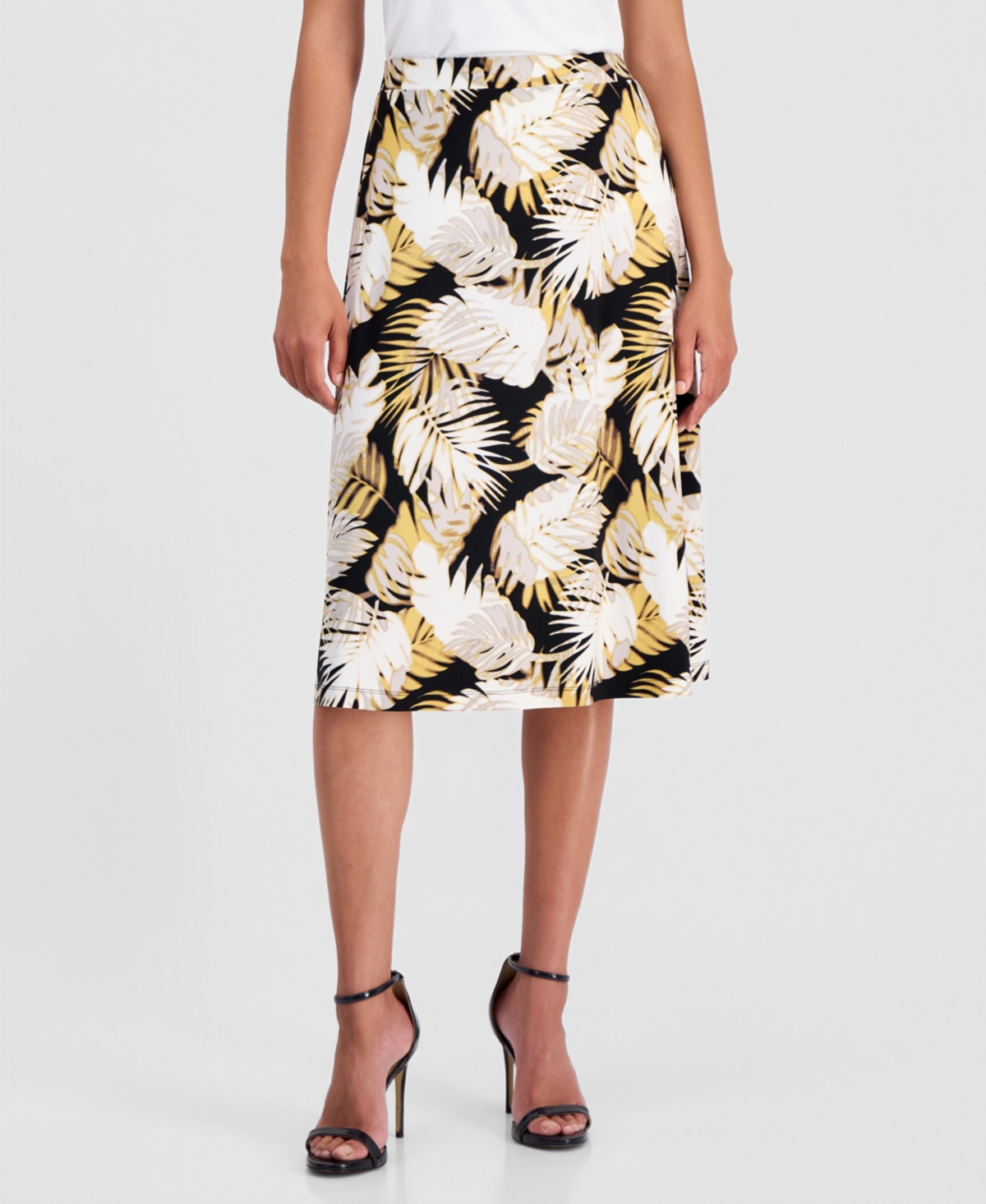 Click here for Kasper Womens Printed Pull-On A-Line Stretch Skirt... prices