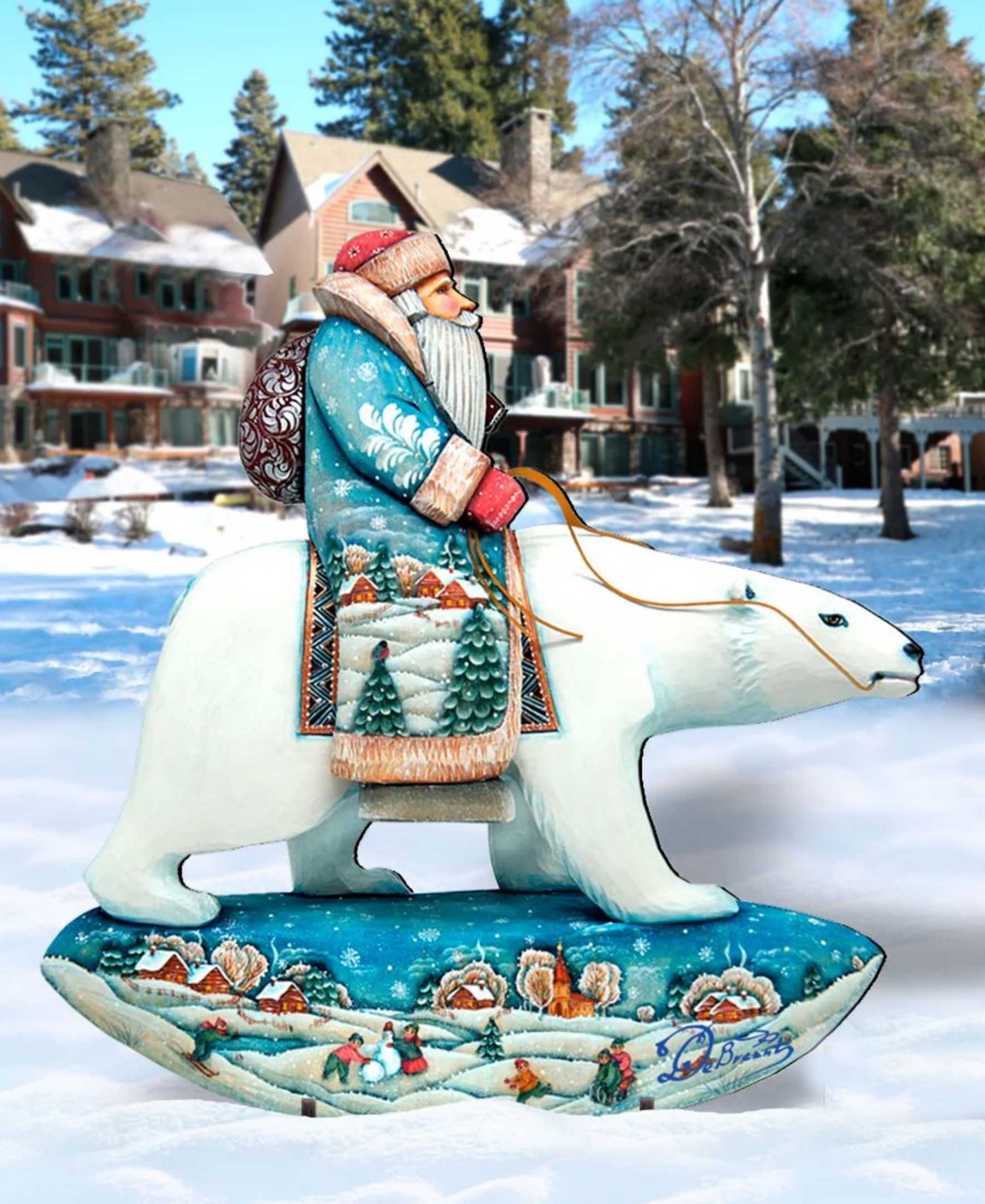 Click here for Designocracy Polar Bear Santa Free Standing Garden... prices
