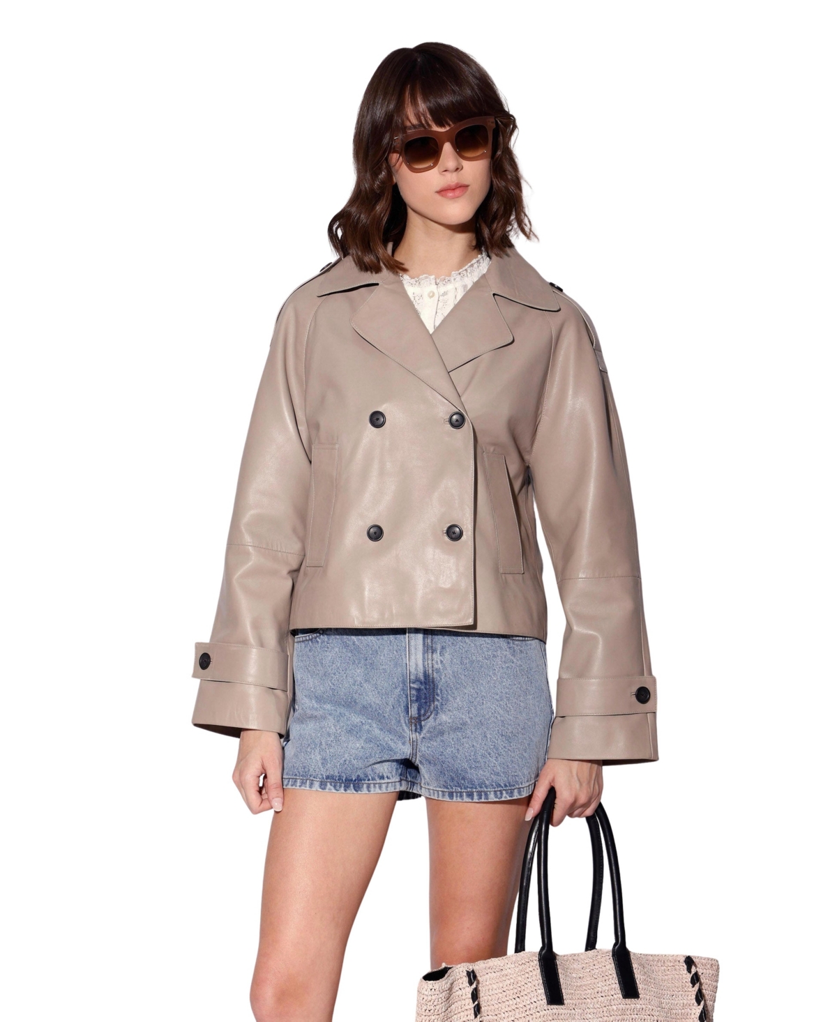 Click here for Walter Baker Womens Ruth Double-Breasted Leather J... prices