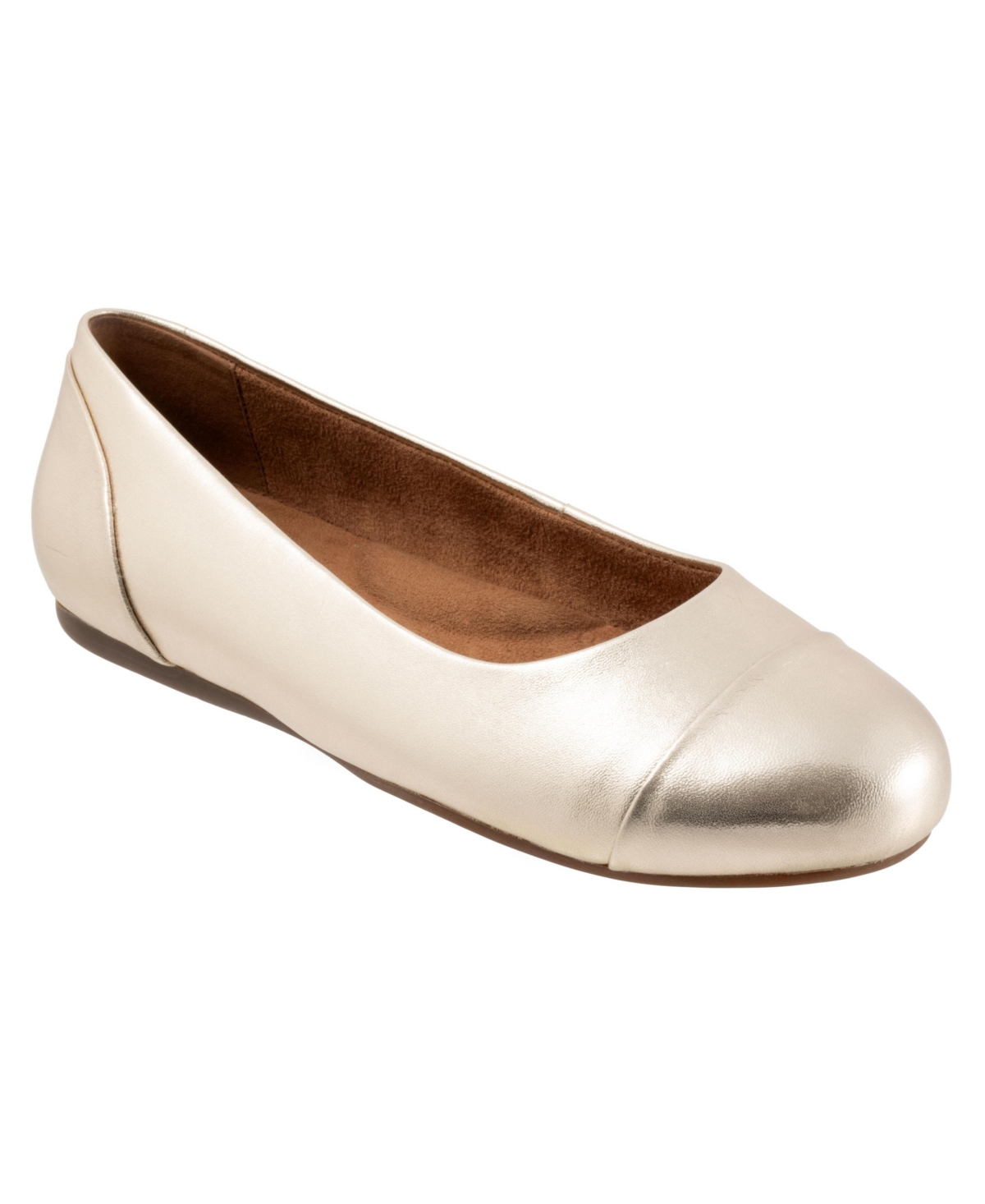 Click here for Softwalk Sonoma Toe Cap Flat - Champagne prices