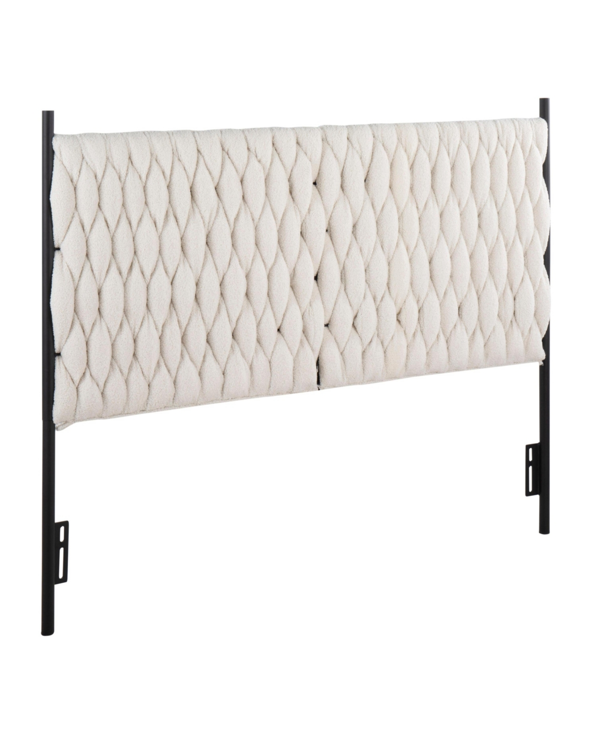 Click here for flynama Cream Sherpa Queen Headboard with Button T... prices