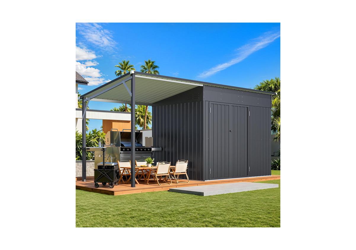 Click here for Aecojoy Outdoor Open-Sided Storage Shed with Attac... prices