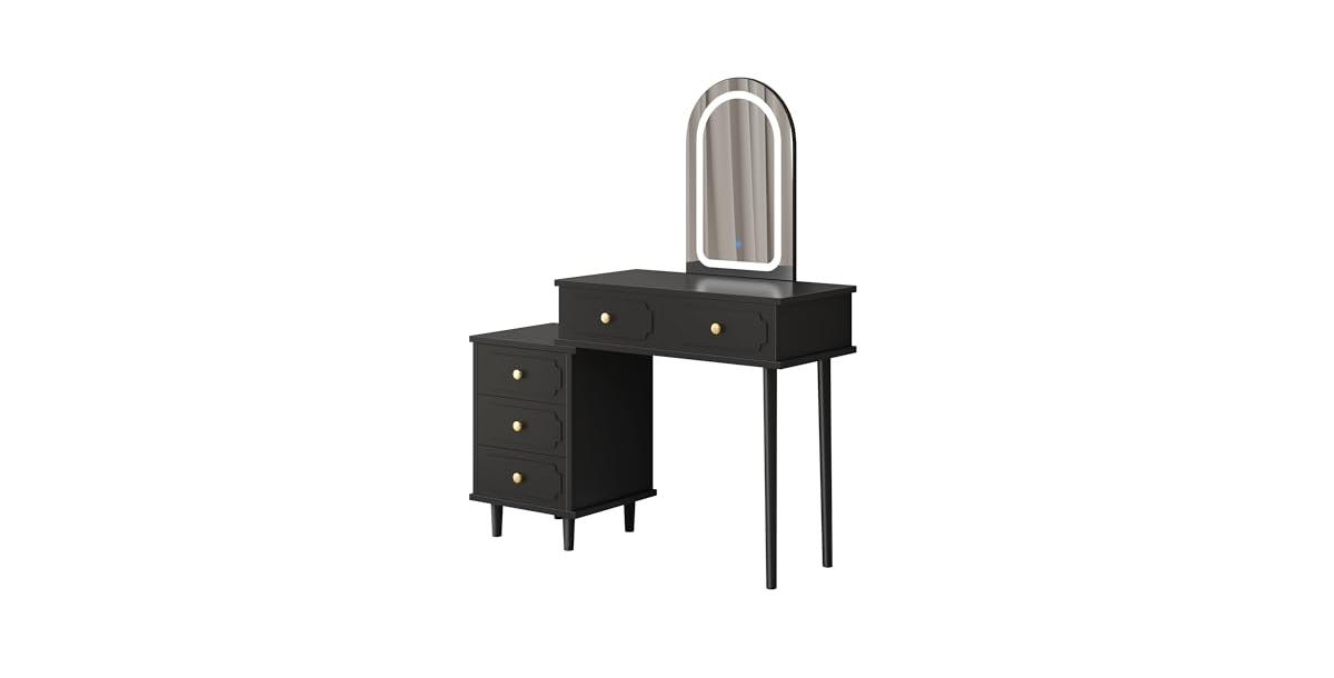 Click here for gaomon Modern Wood Makeup Vanity Desk with Adjusta... prices
