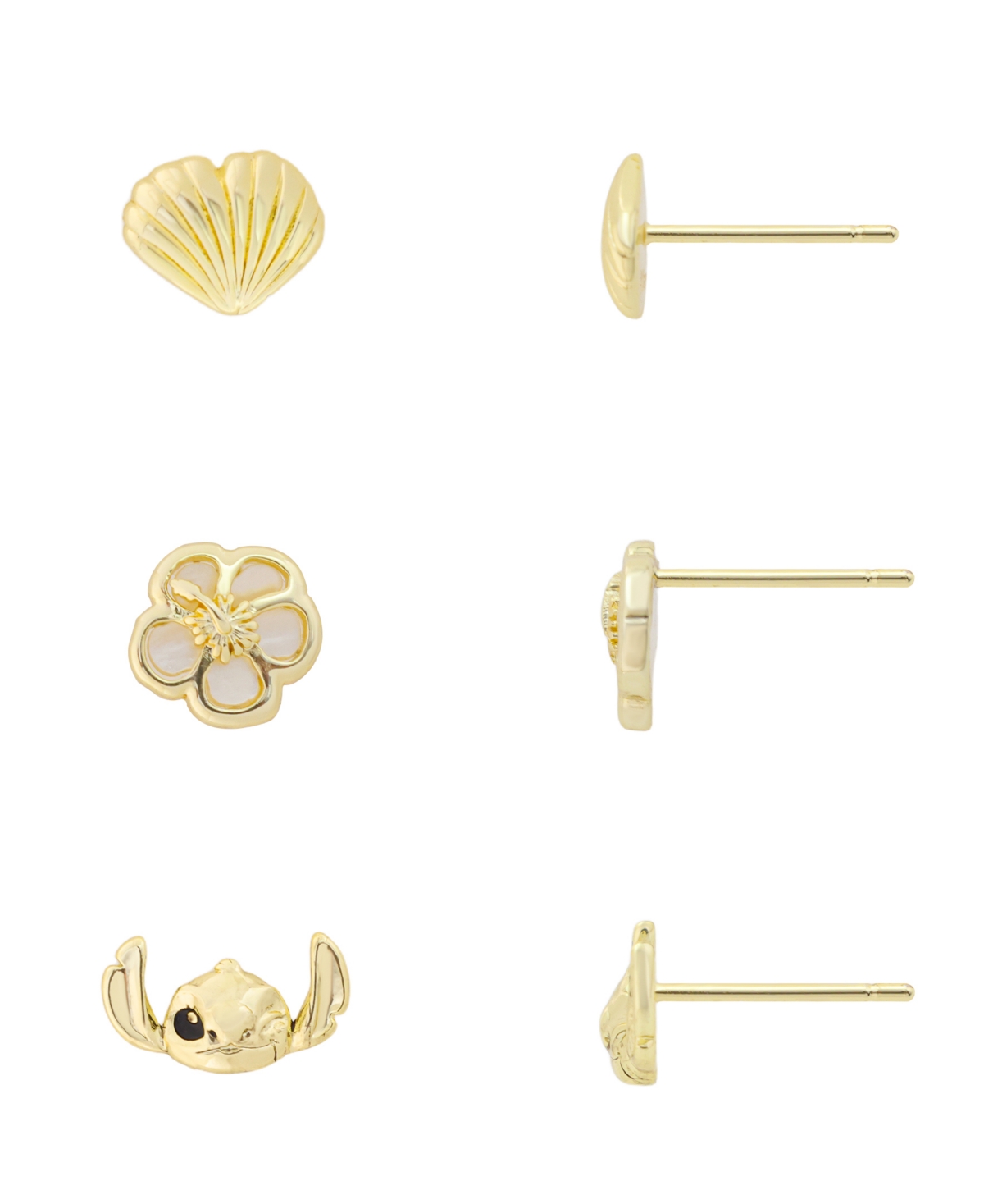Click here for Disney Stitch Mother of Pearl Trio Earring Set - G... prices