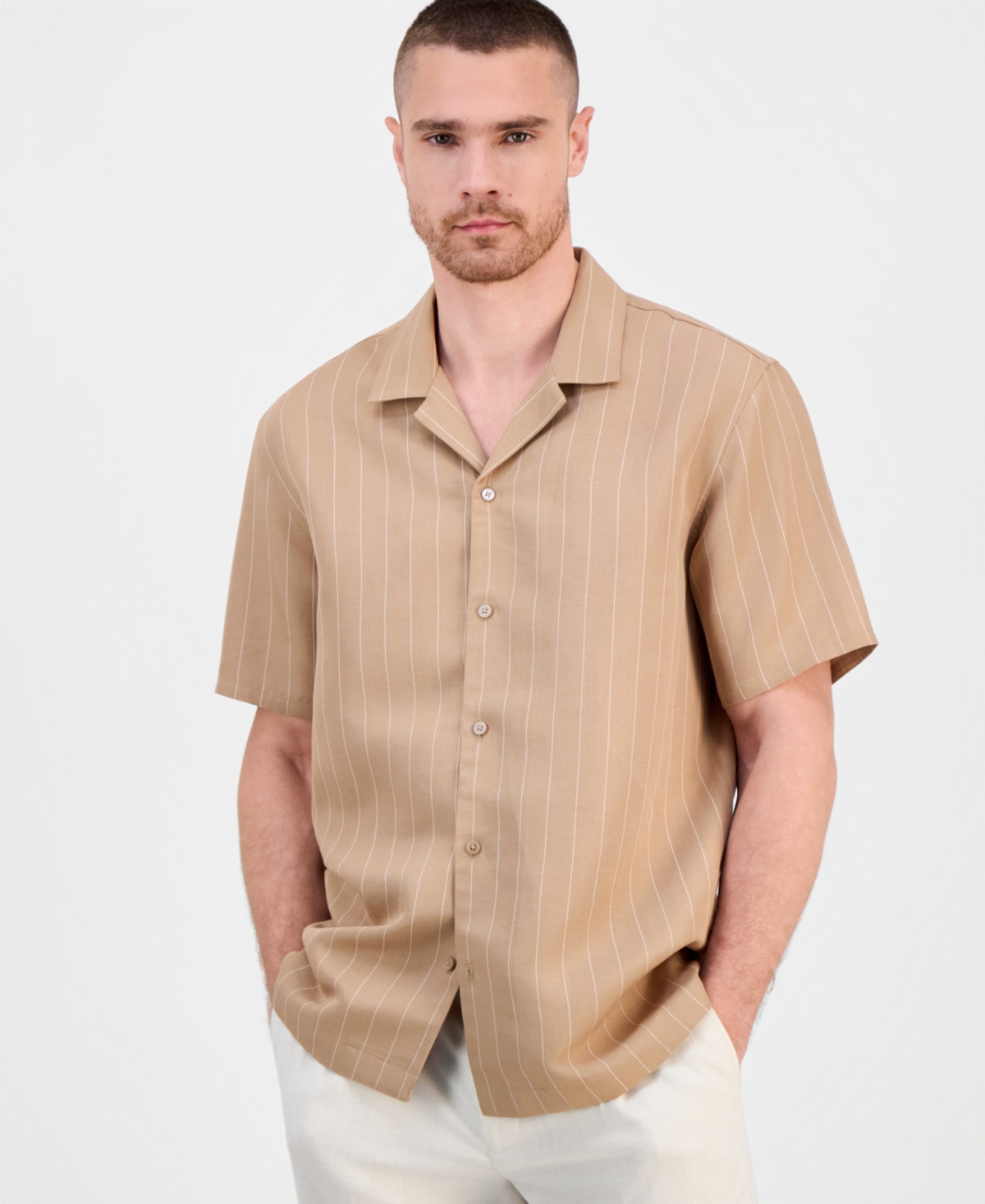 Click here for Alfani Mens Short-Sleeve Linen-Blend Shirt  Macys... prices