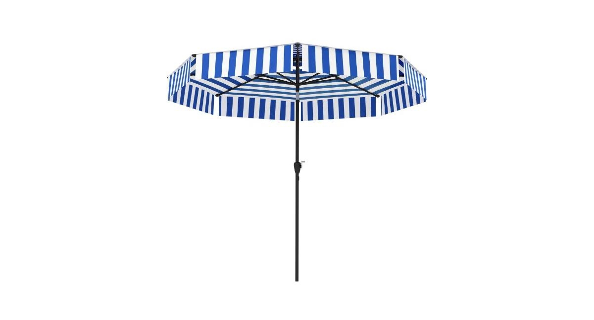 Click here for Clihome Outdoor Market Umbrella Patio Umbrella 2-T... prices