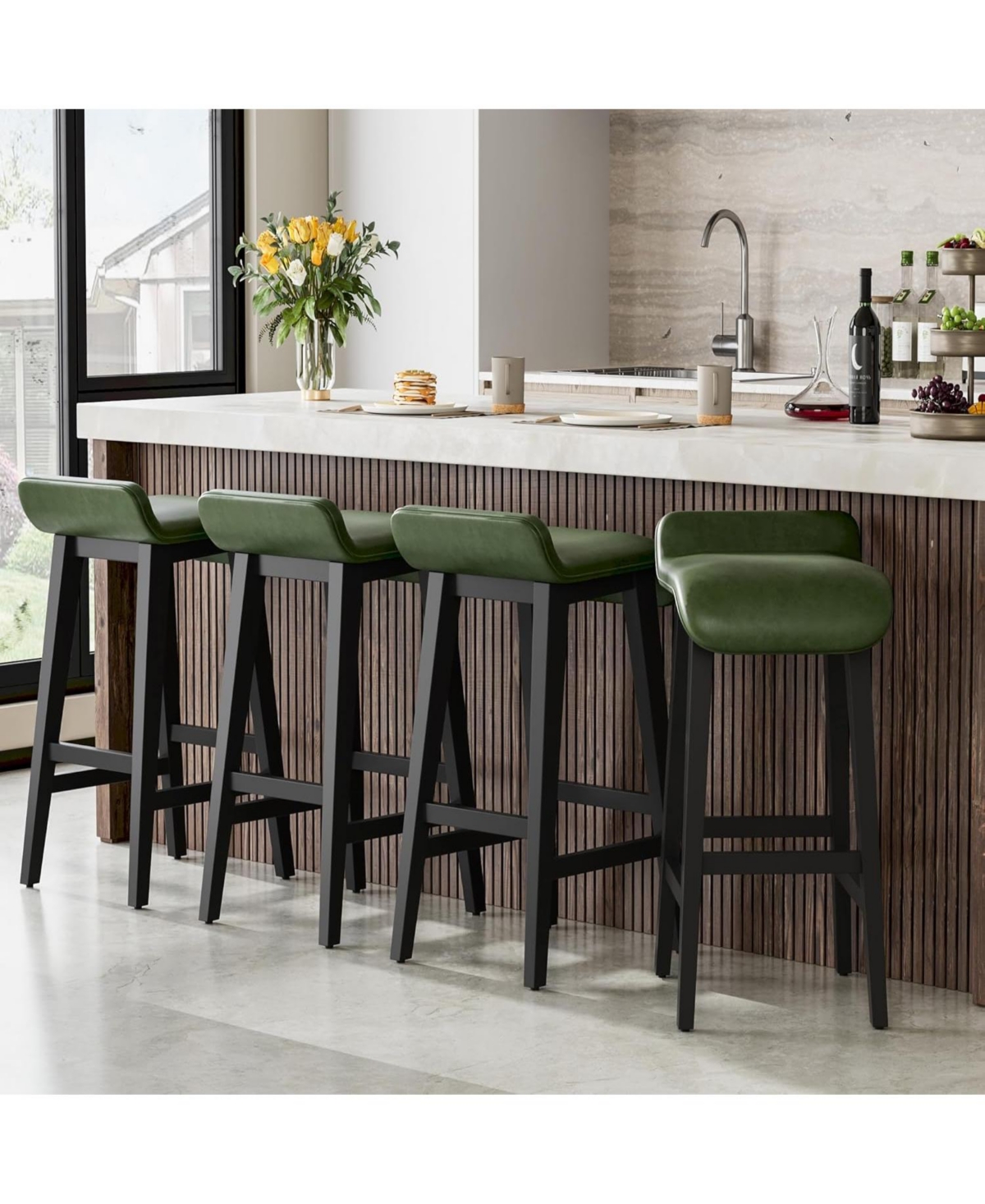 Click here for gaomon Set of 4 Modern Counter Height Bar Stools... prices