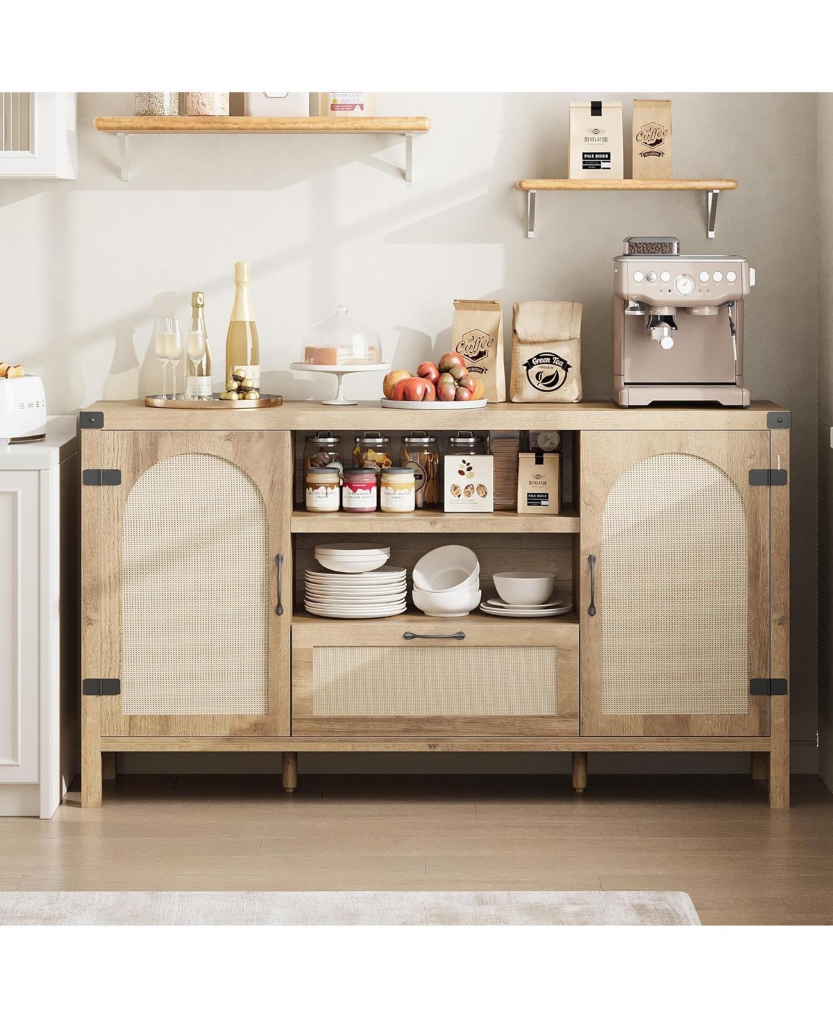 Click here for gaomon 59.1 Inch Rattan Buffet Cabinet Doors and D... prices