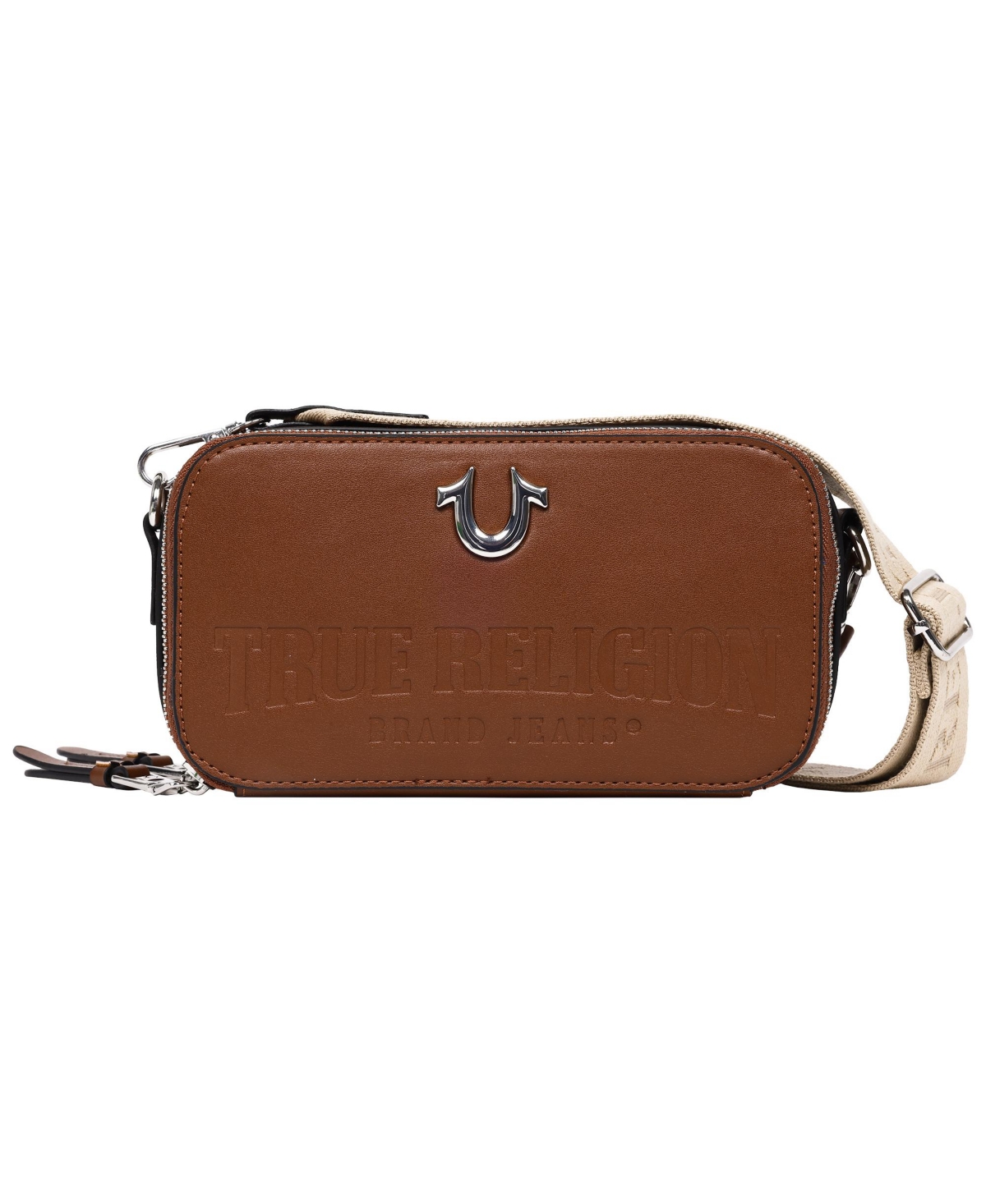 Click here for True Religion Double-Zip Horseshoe Camera Bag - Br... prices