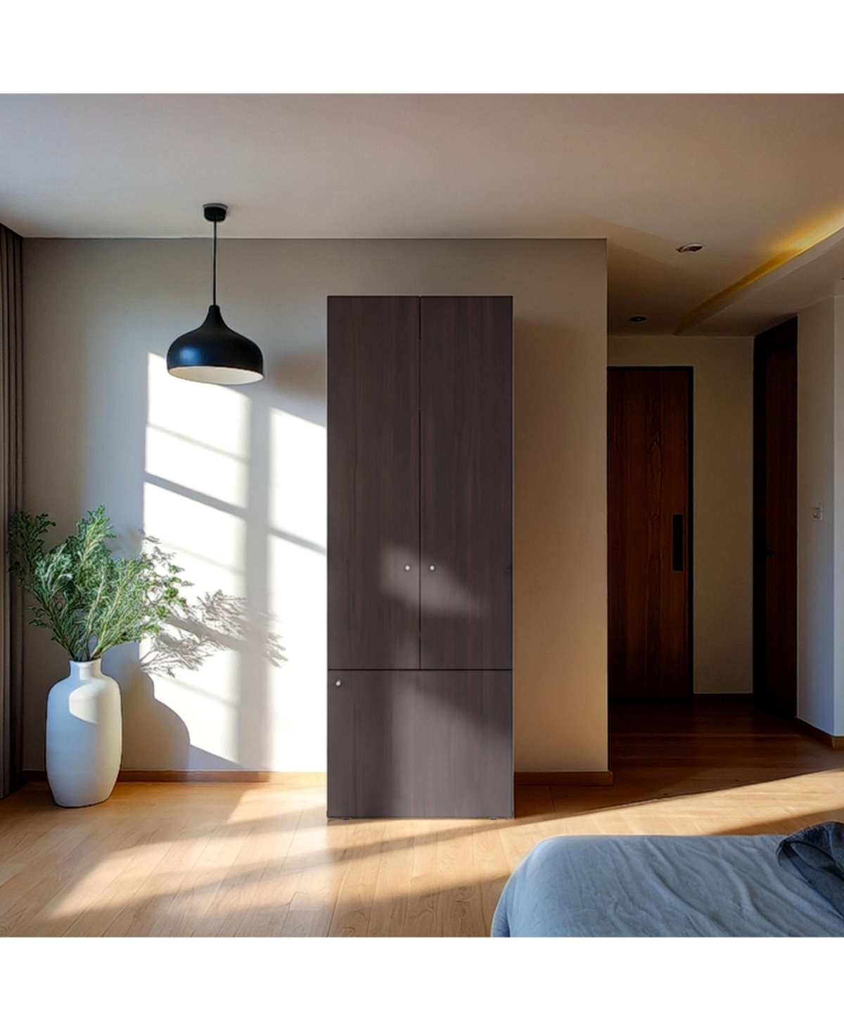 Click here for flynama Stained Walnut Tolleson 3-Door Tall Wardro... prices