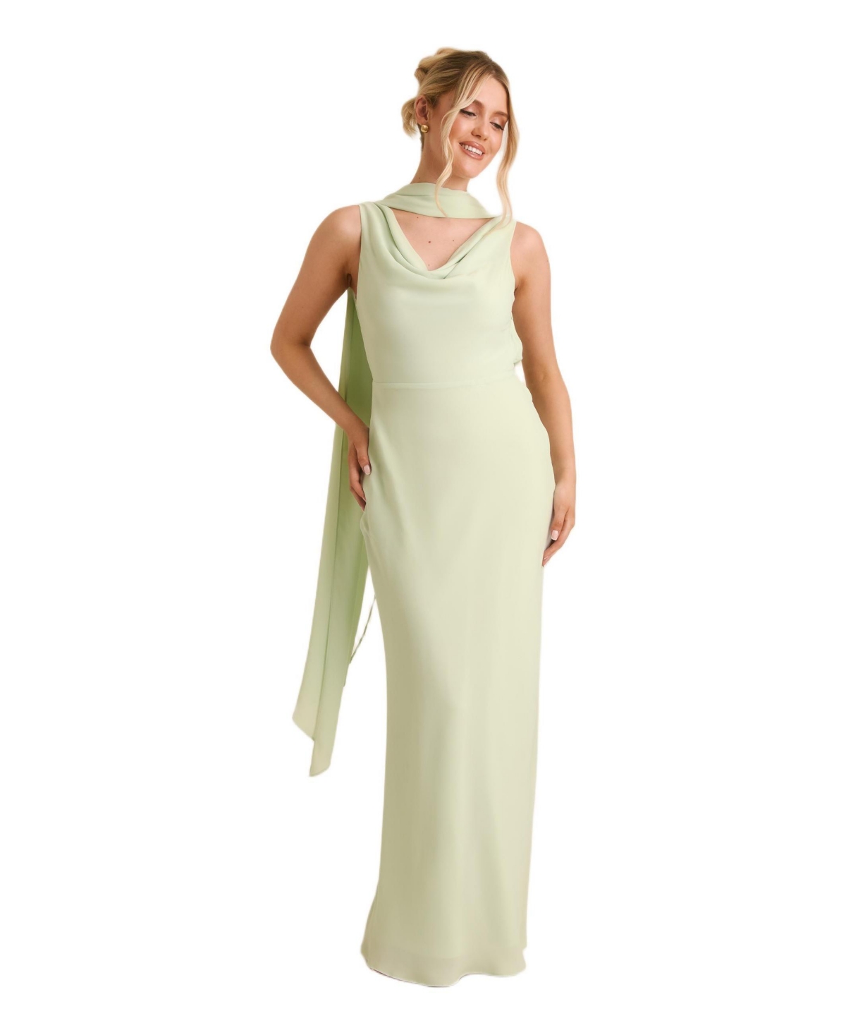 Click here for Six Stories Womens Plunge Cowl Chiffon Bridesmaid... prices