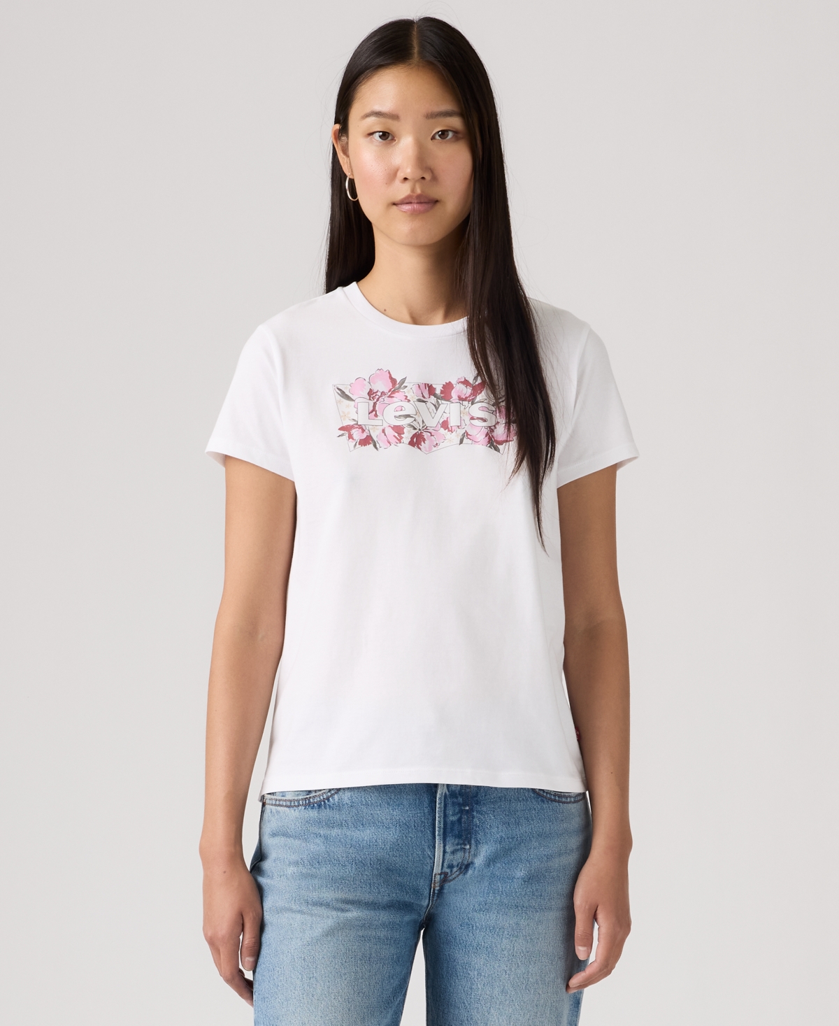 Click here for Levis Womens Perfect Graphic Logo Cotton T-shirt -... prices