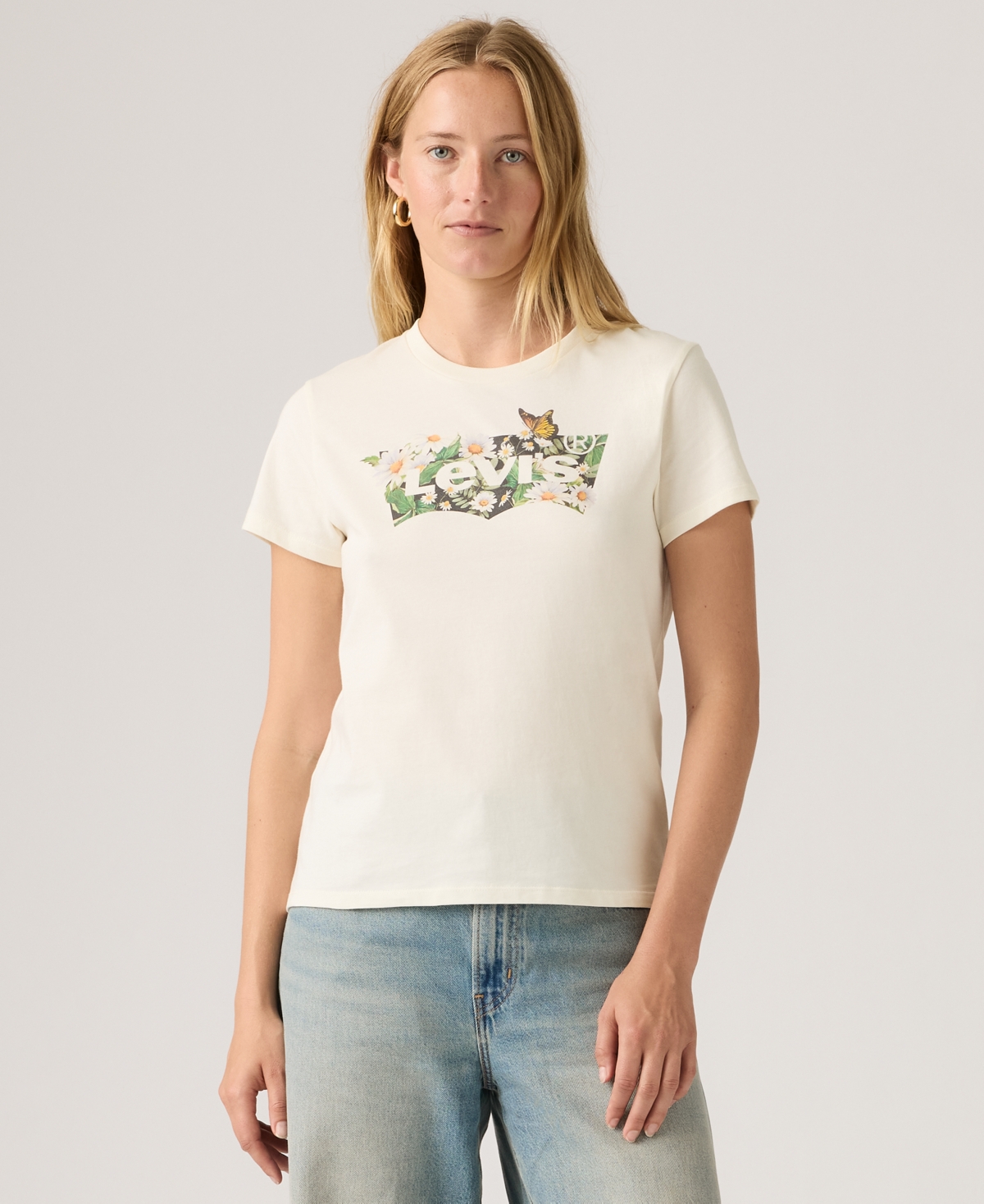 Click here for Levis Womens Perfect Graphic Logo Cotton T-shirt -... prices