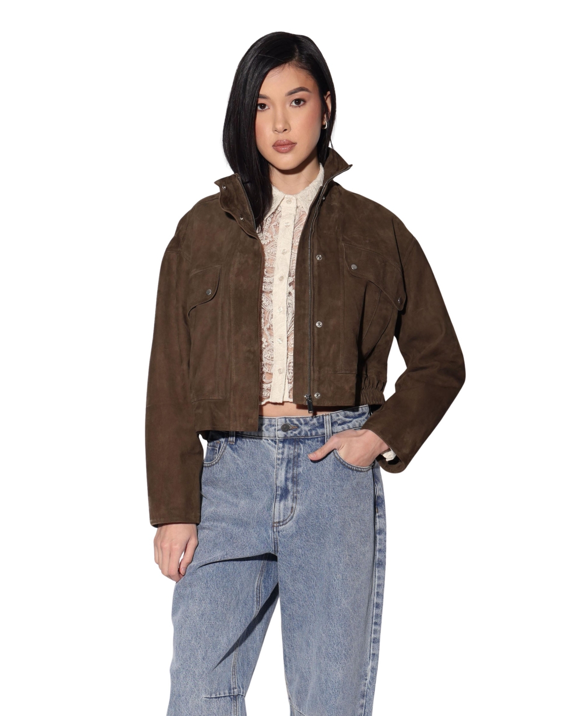 Click here for Walter Baker Womens Rihanna Suede Jacket - Army su... prices