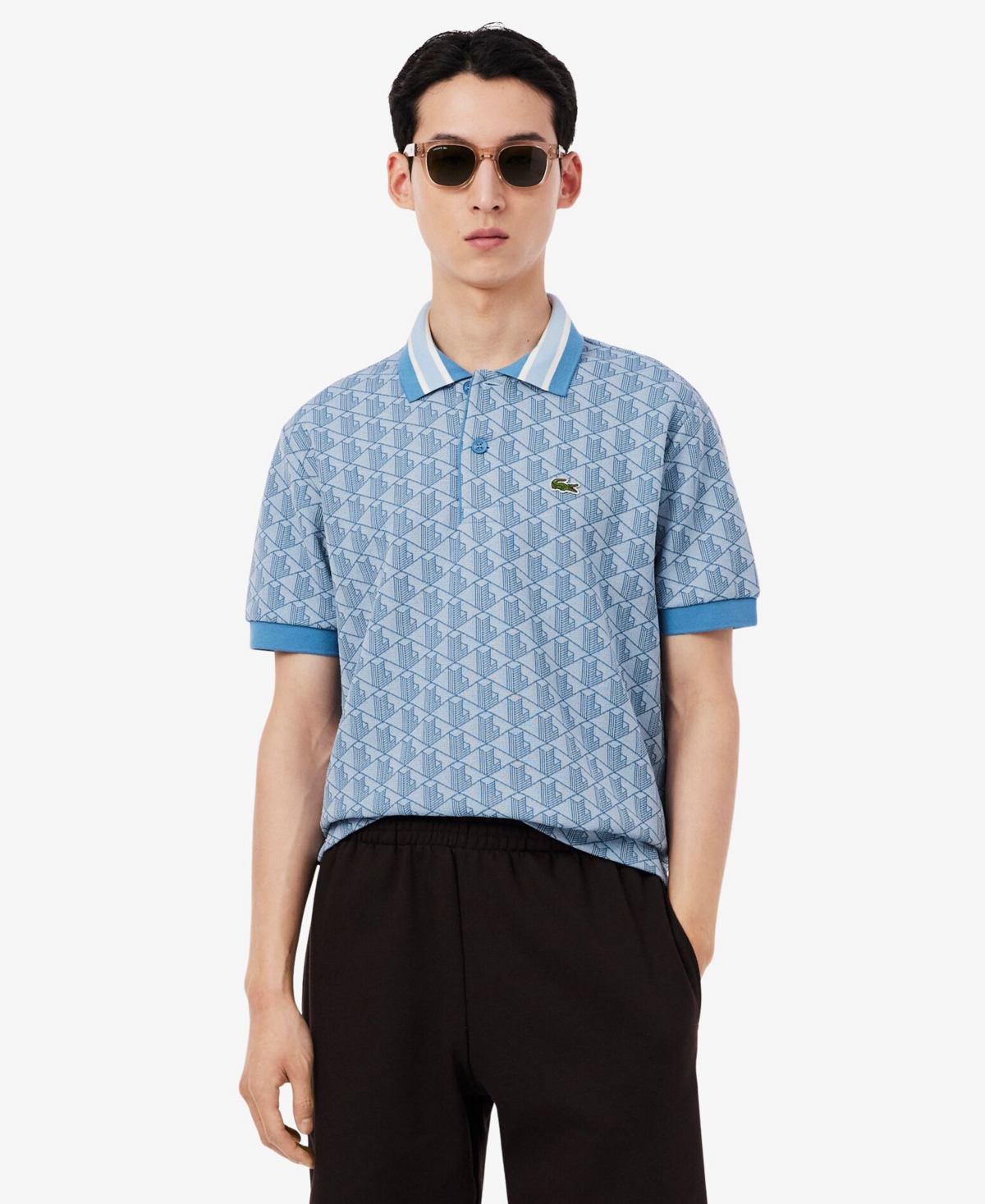 Click here for Lacoste Mens Classic Fit Monogram Jacquard Polo Sh... prices