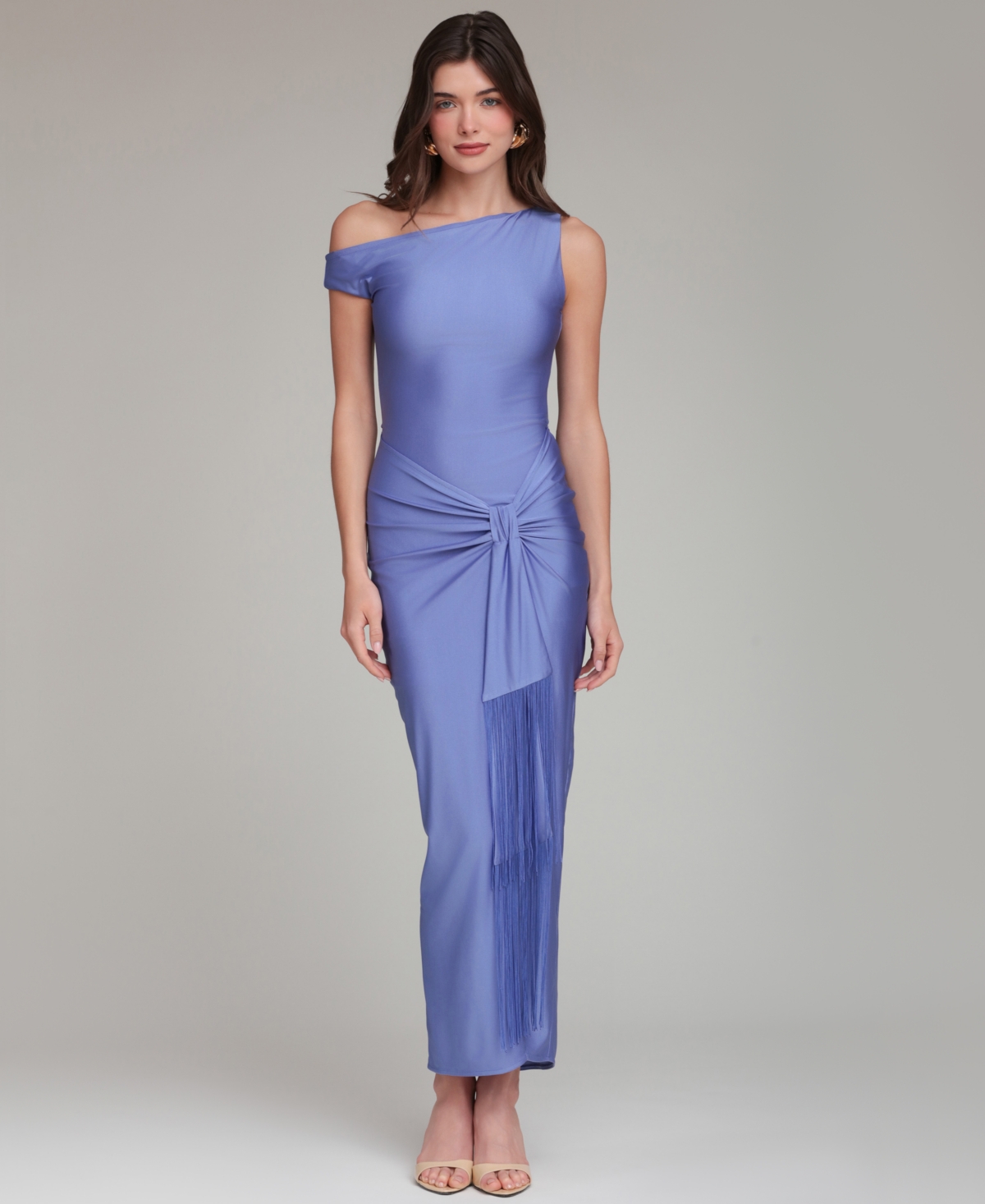 Click here for Avec Les Filles Womens One-Shoulder Fringe Front D... prices