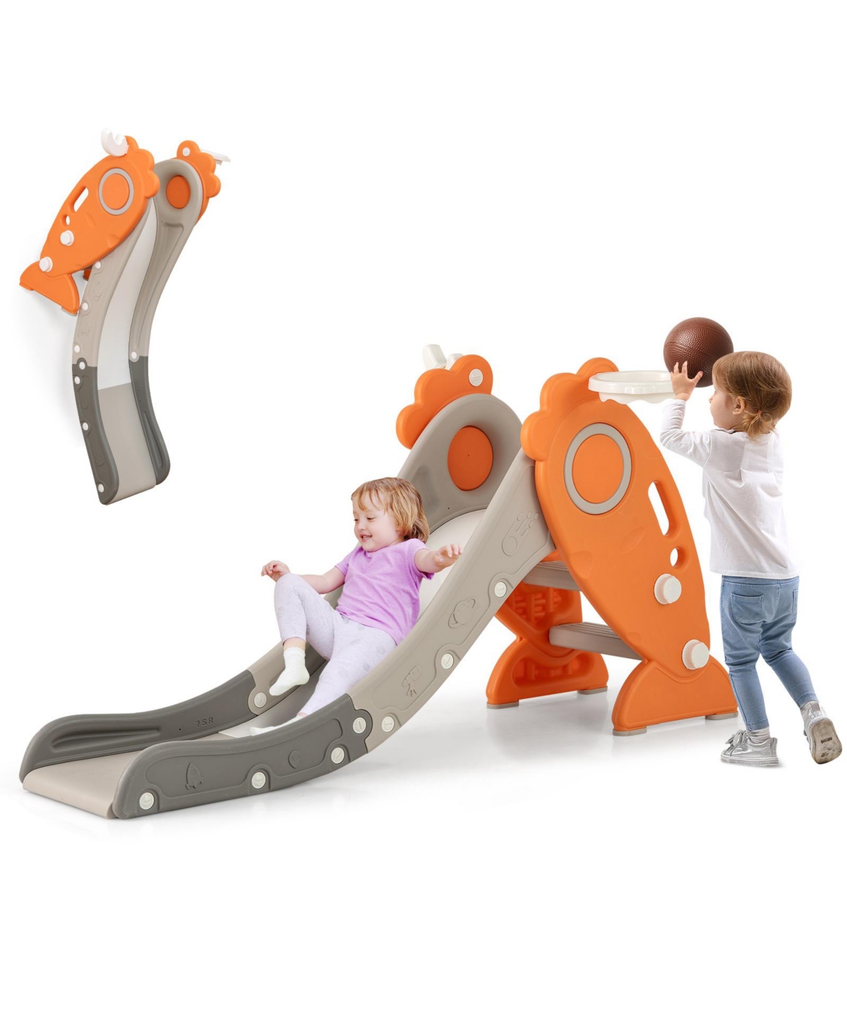 Click here for Mecale 4-in-1 Indoor Kids Slide with Basketball Ho... prices