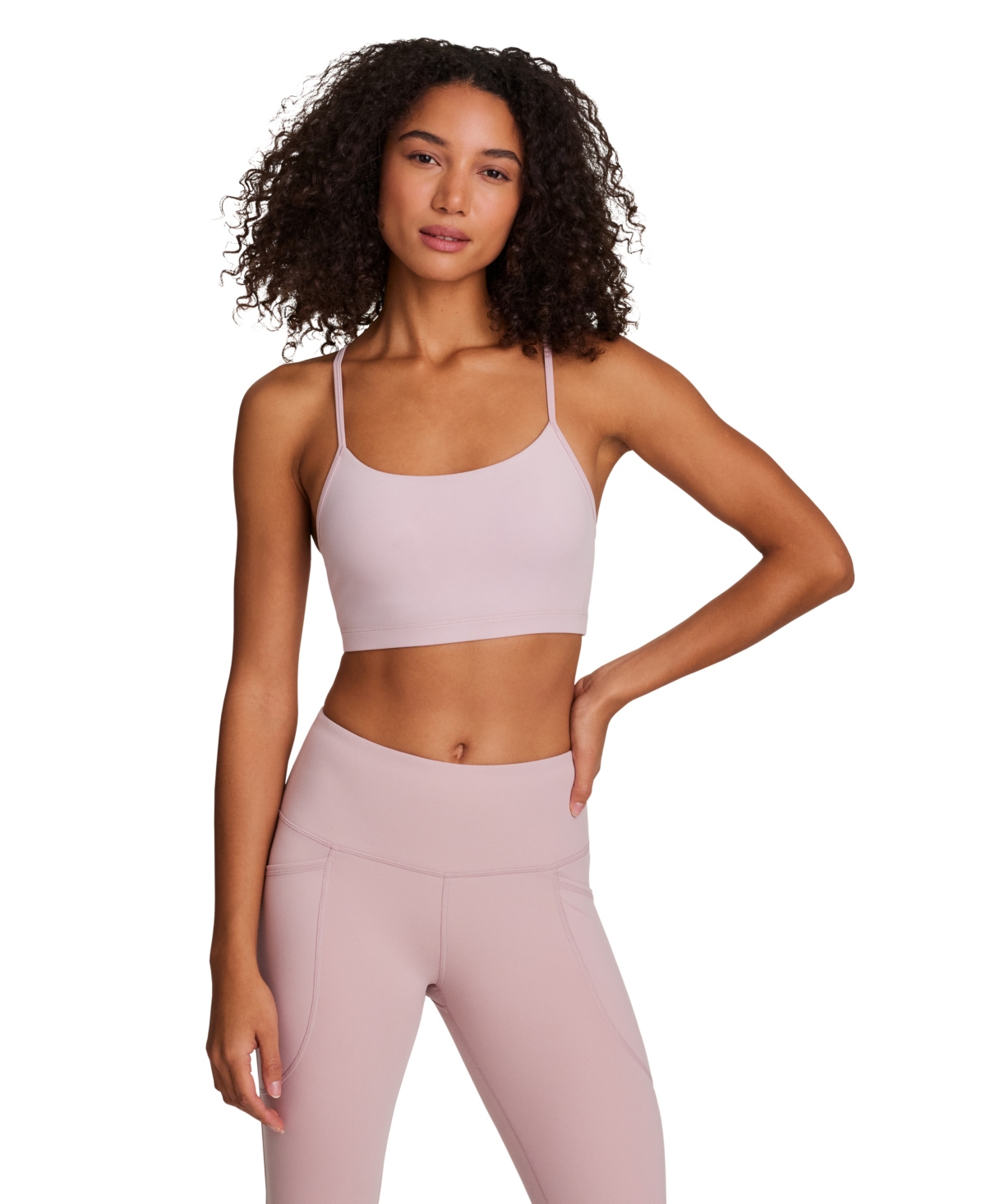 Click here for Reebok Womens Cropped Pull-On Bra - Muted Mauve prices