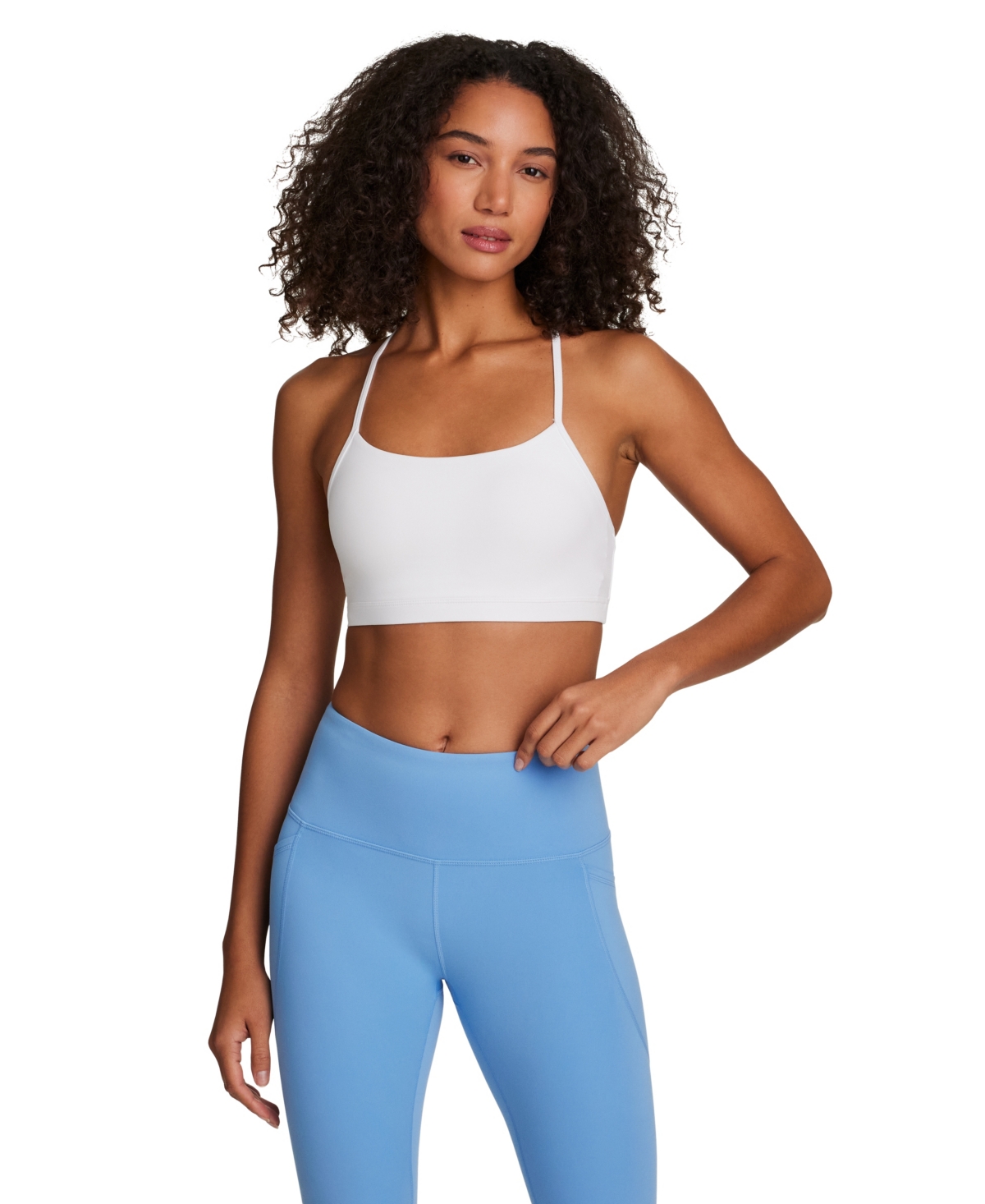 Click here for Reebok Womens Cropped Pull-On Bra - White prices